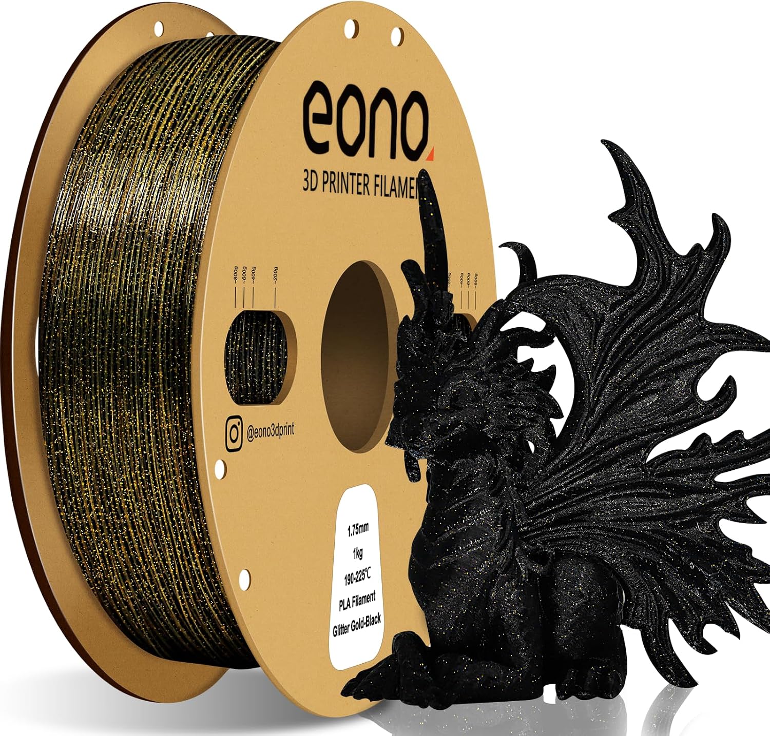 Eono 3D Printer Filament 1.75mm PLA Filament for 3D Printers, Glitter ...