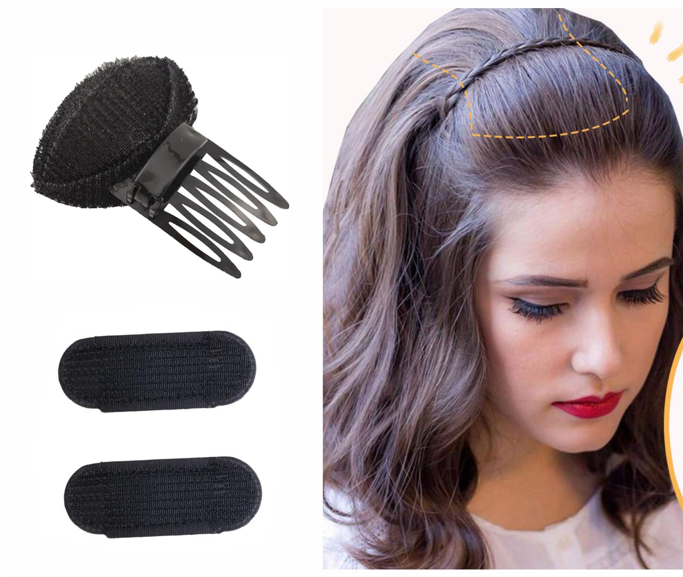 BAERFIT Black Perfect Hair Puff for Women Head Cushion, Invisible Hair ...