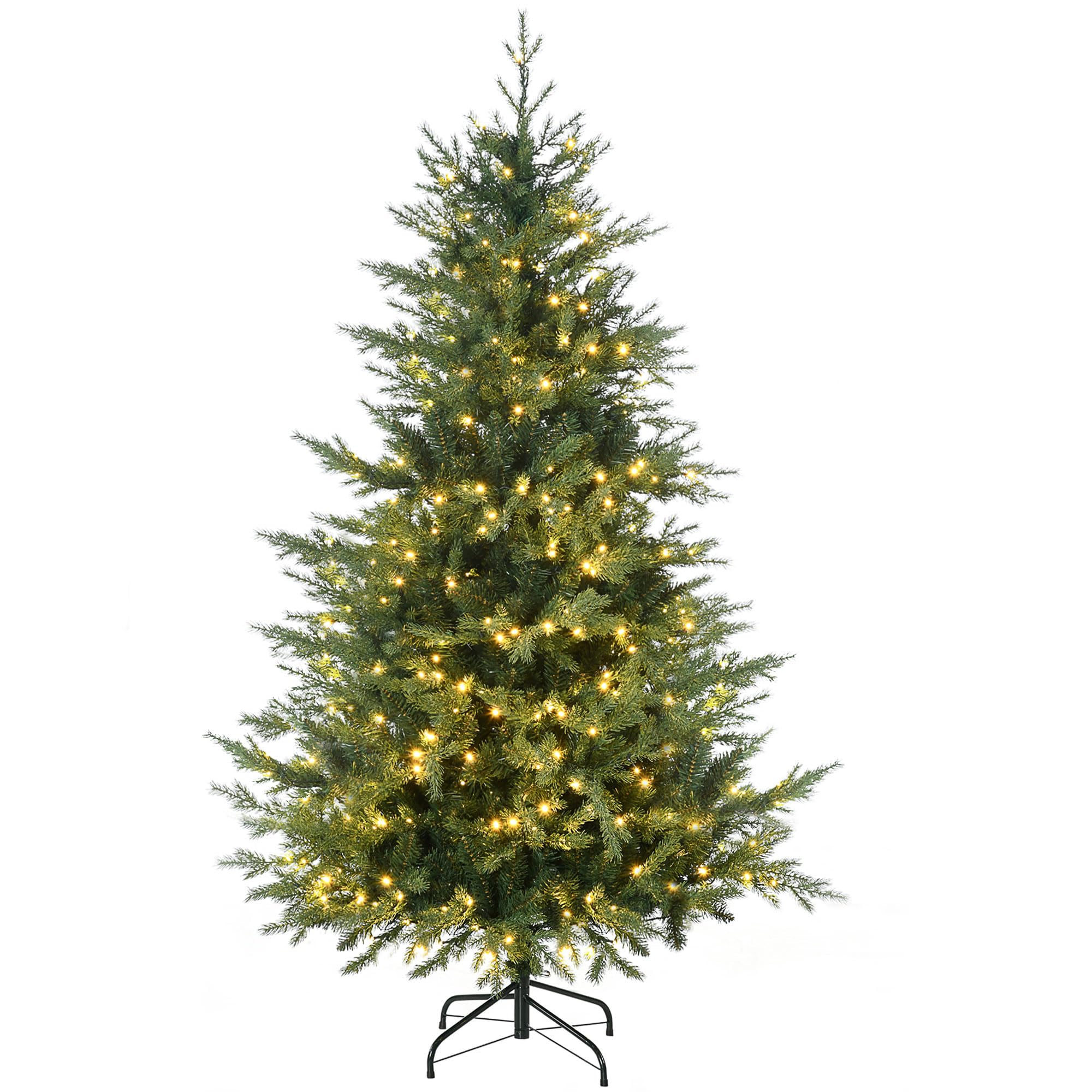 Amazon.com: HOMCOM 6ft Tall Prelit Artificial Christmas Tree Holiday ...