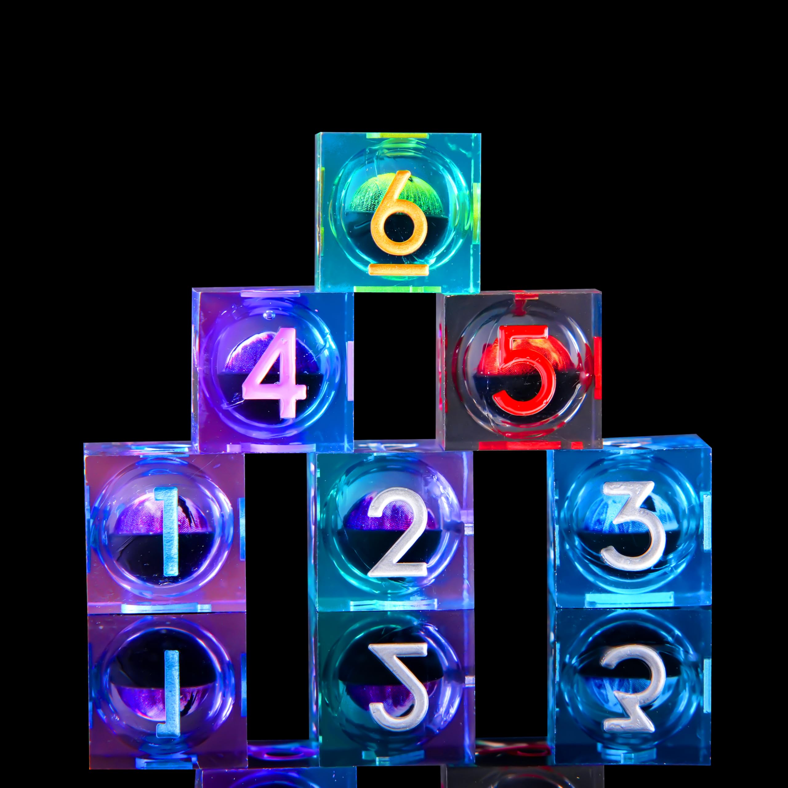 Amazon.com: 6 Pcs D6 DND Dice Dragon Eye 18mm Liquid Core 6 Sided Dice ...