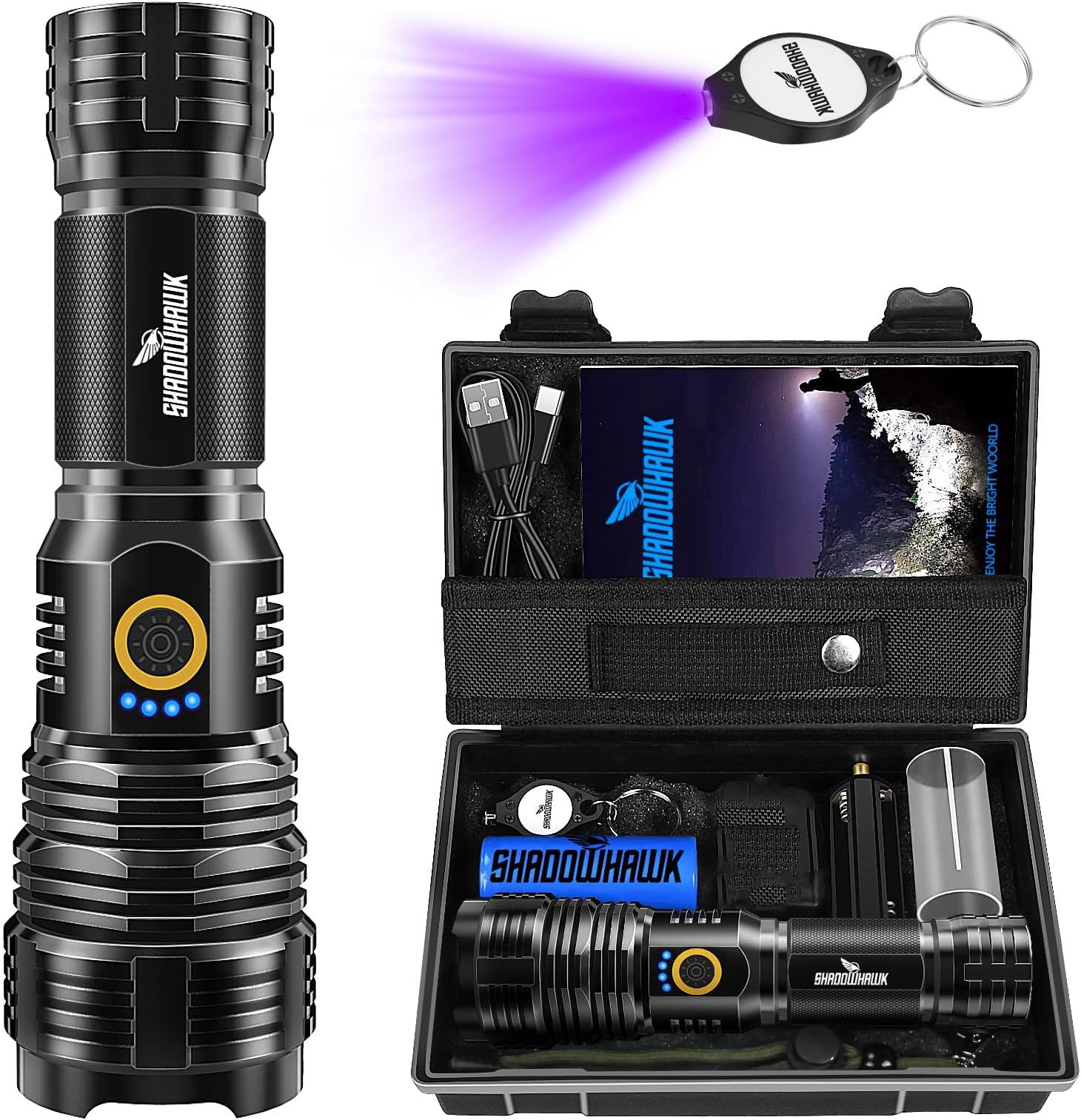 Shadowhawk Flash Light Led Torch, 20000 Lumens Flashlight Bright Light ...