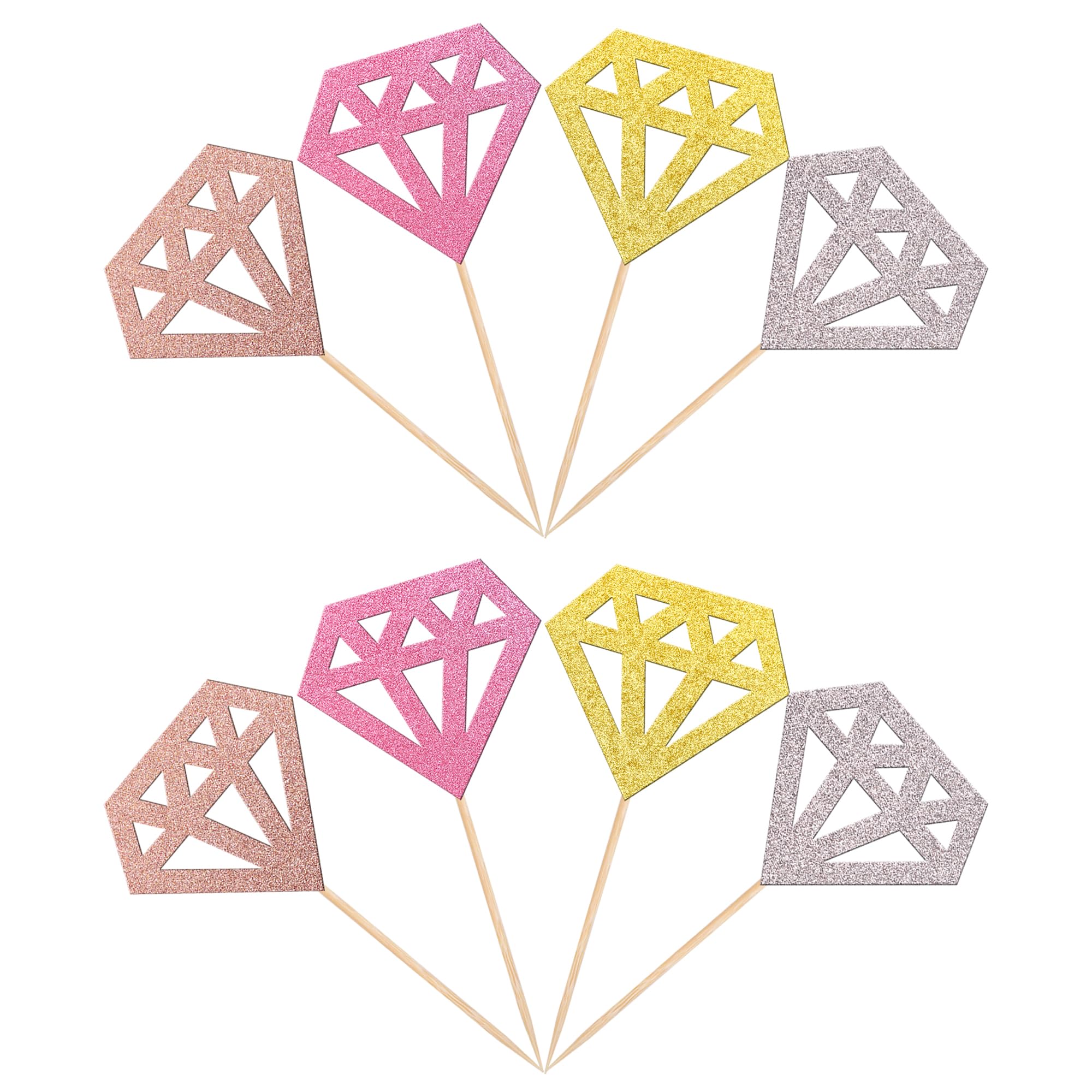 Snapklik.com : 36 PCS Diamond Cupcake Toppers Glitter Diamond Donut ...