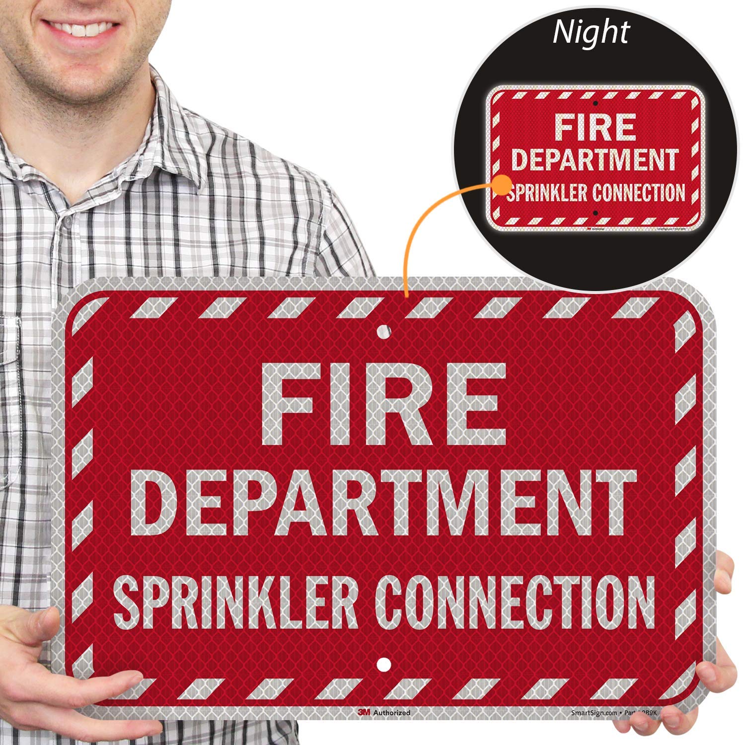Amazon.com: SmartSign "Fire Department Sprinkler Connection" Sign | 12 ...
