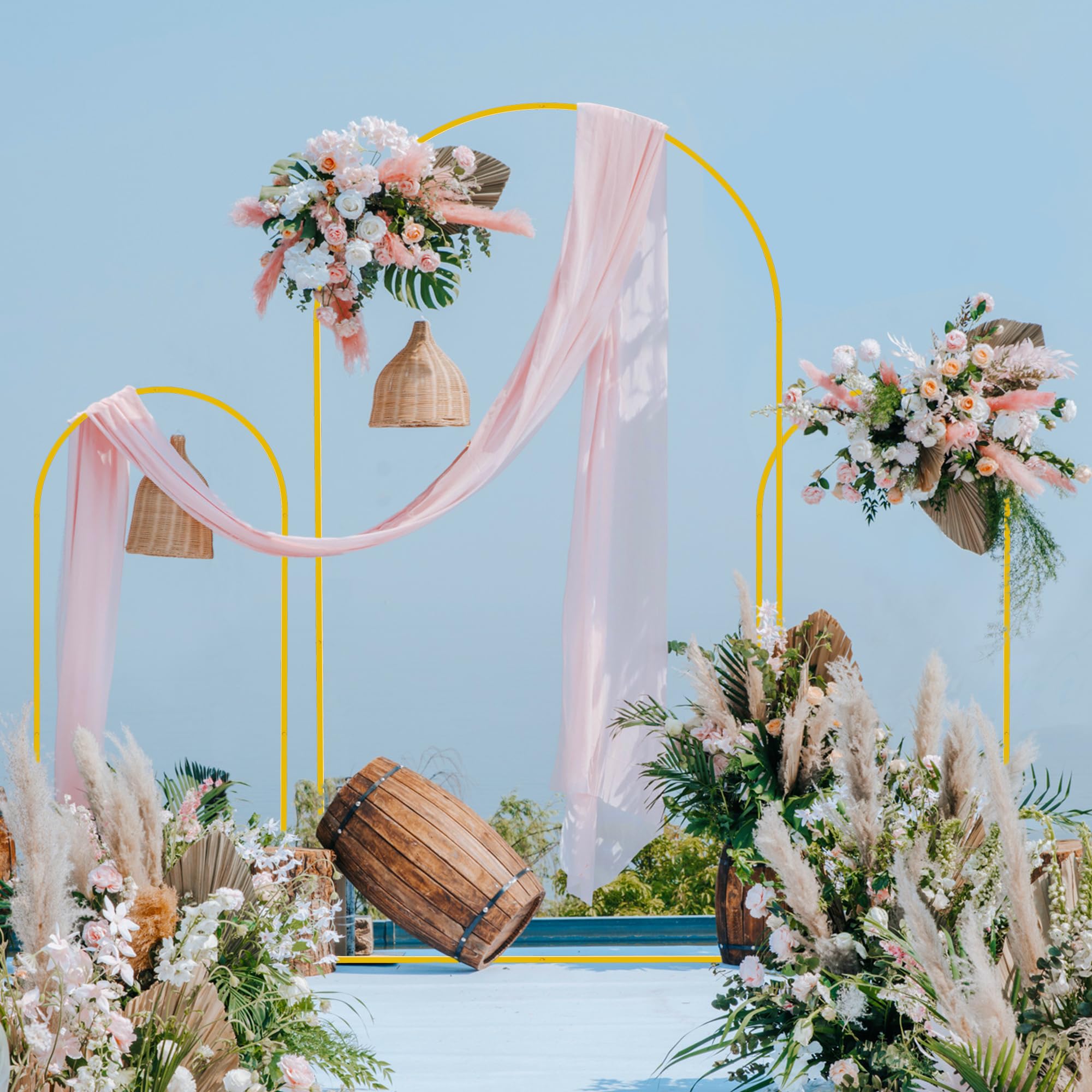Snapklik.com : Metal Arch Backdrop Stand 7.2FT & 5FT & 5FT Set Of 3 ...