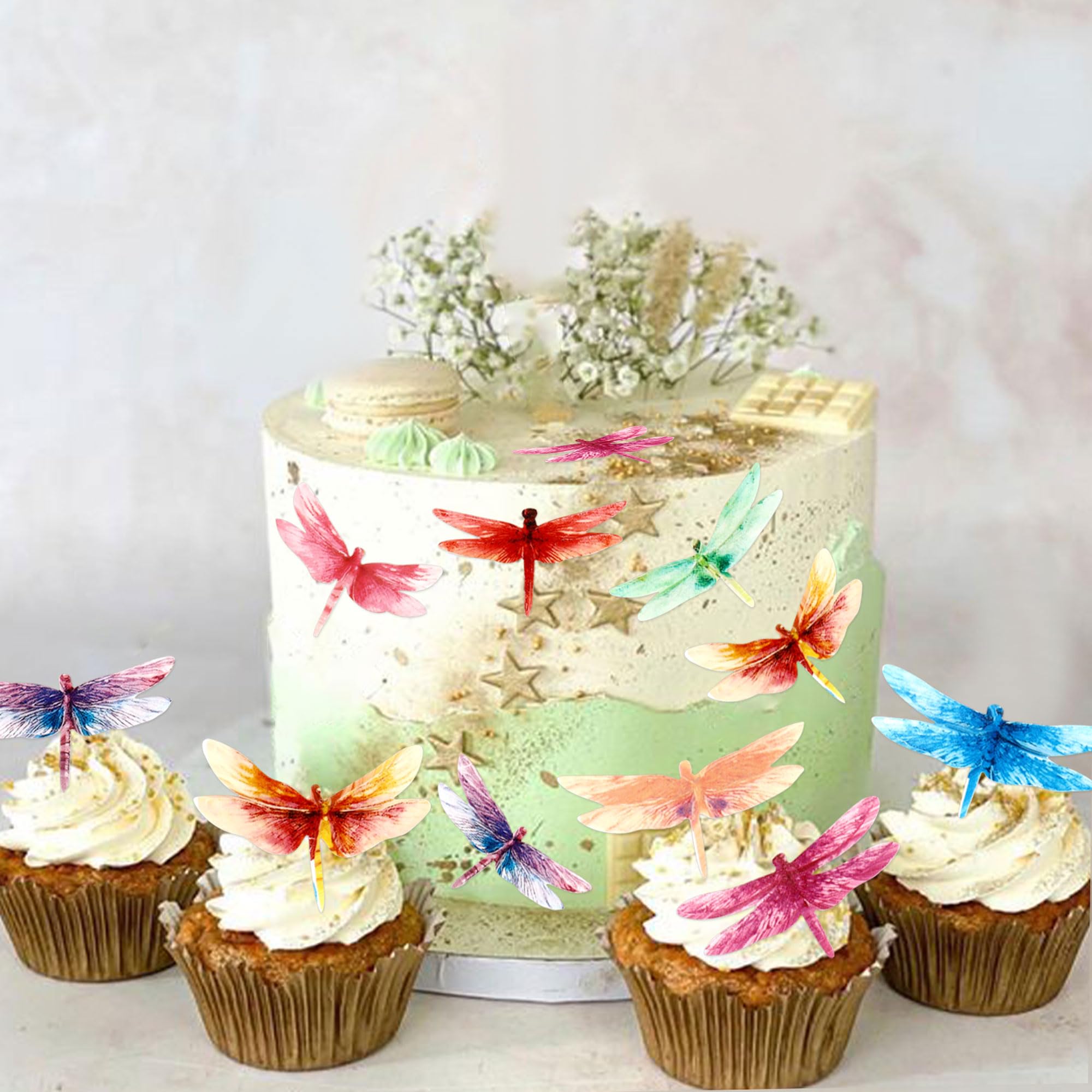 Edible Dragonfly Cake Toppers Acrylic Dragonfly Elegant Cake Topper