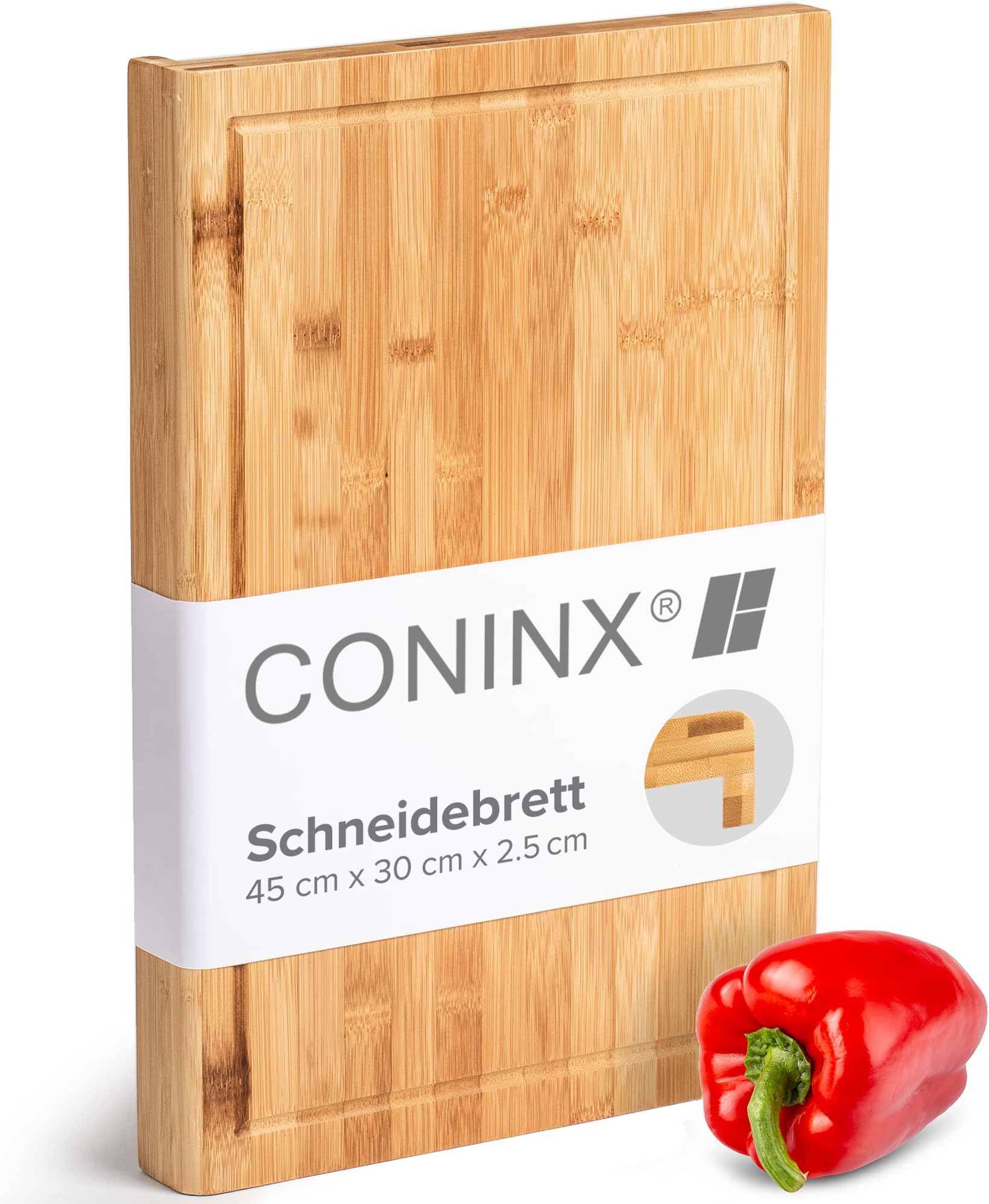 Coninx Wooden Chopping Board 45x30x2.5cm | Bamboo Countertop Cutting ...