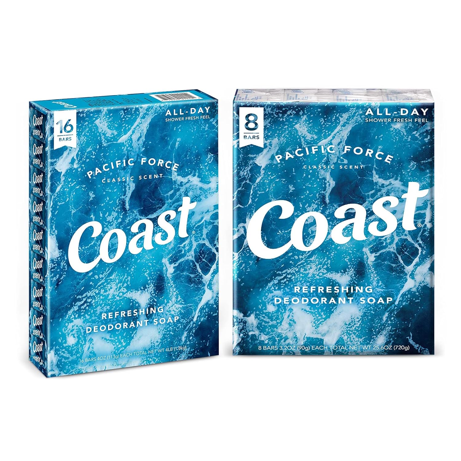 Amazon.com : Coast Refreshing Deodorant Soap Bar - 24 Bars - Thick Rich Lather Leaves Your Body ...
