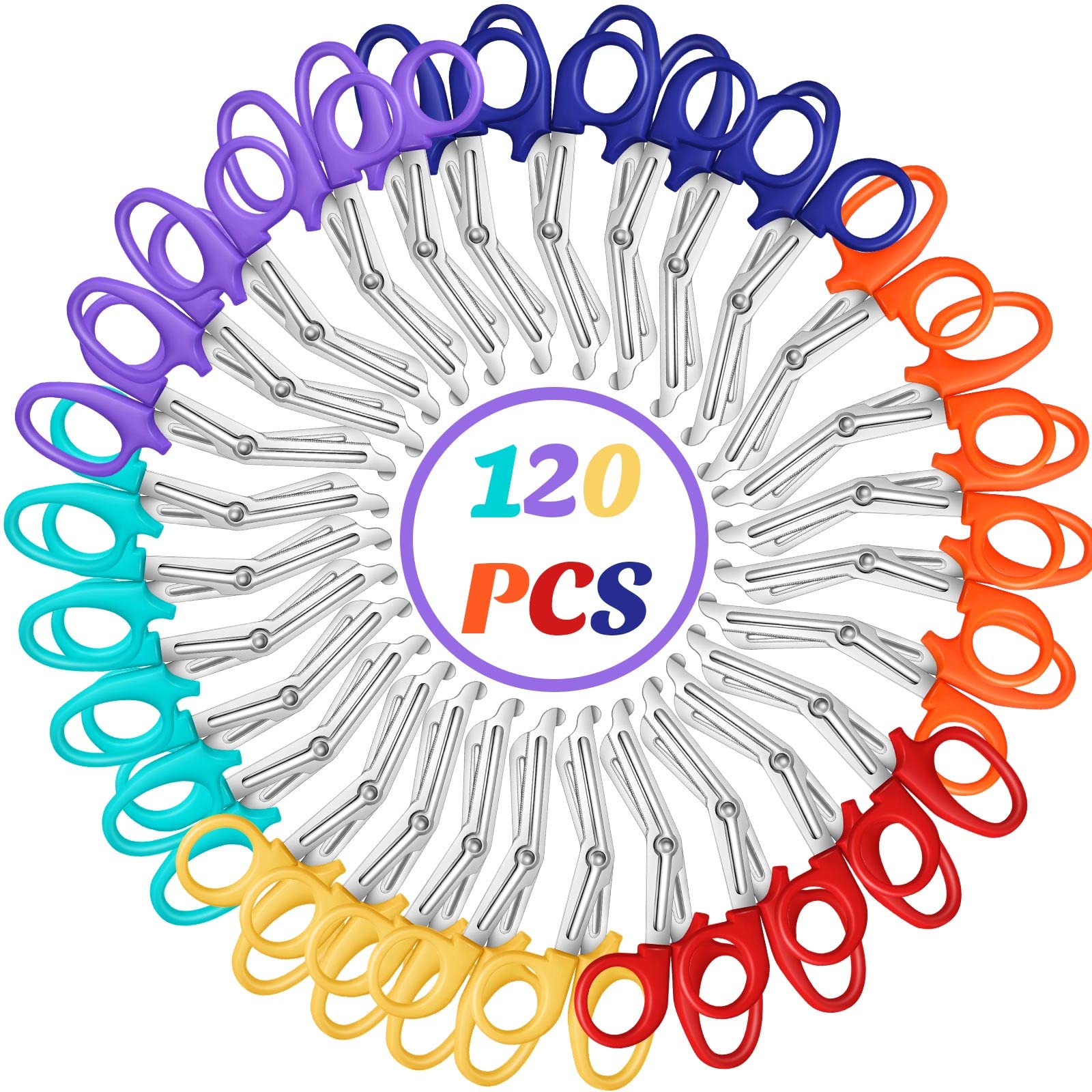 Amazon.com: Minatee 120 Pcs Small Trauma Shears Bulk 5.7'' Stainless ...