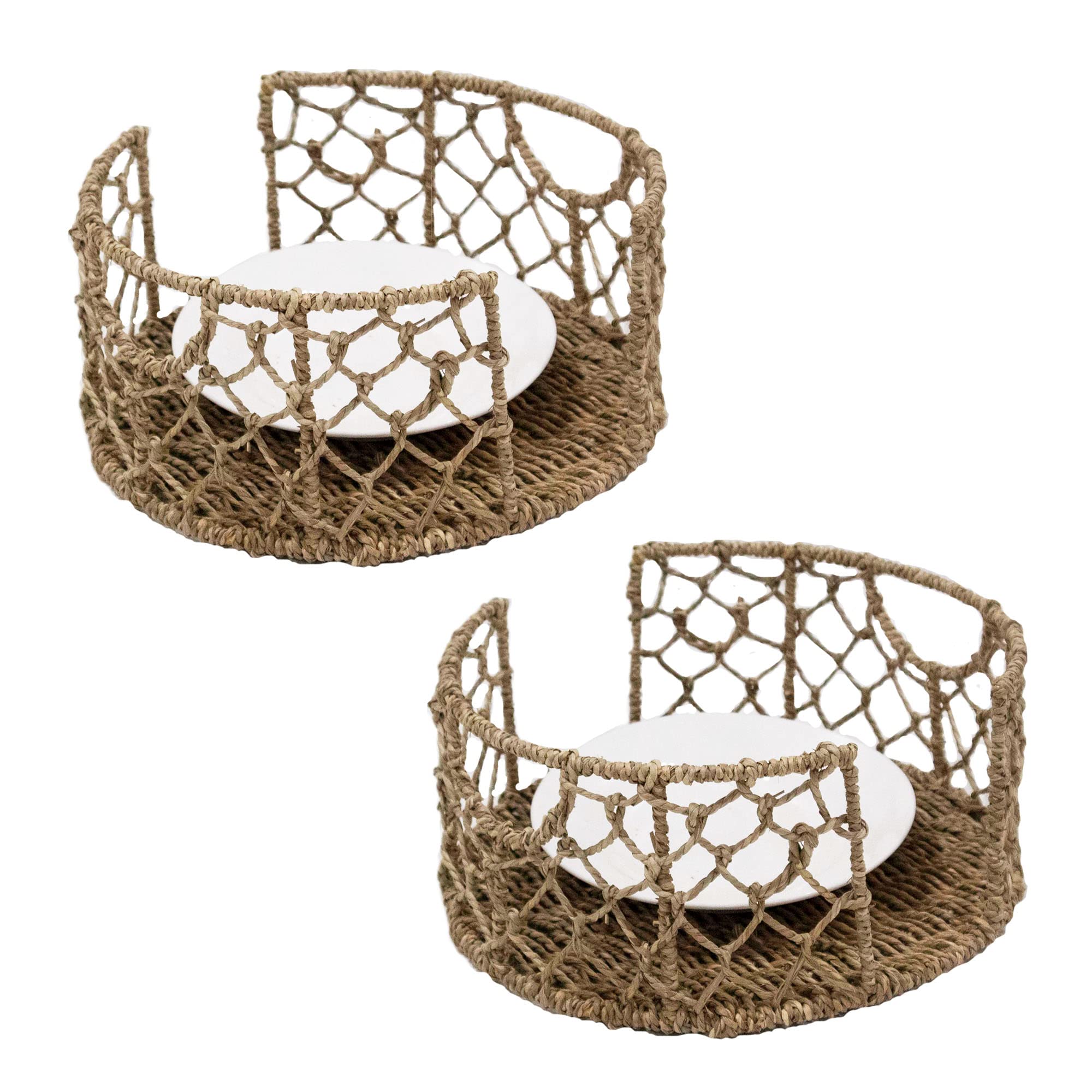 Amazon.com - PEMAR Set of 2 Natural Seagrass Plate Caddy Carriers with ...