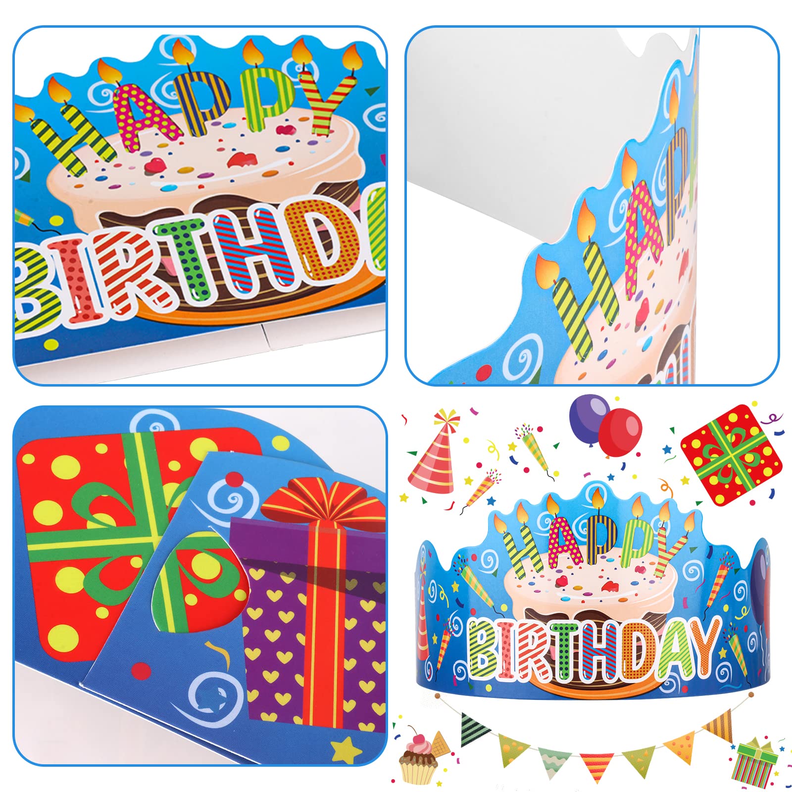 Snapklik.com : 30 Pieces Birthday Crowns For Classroom Adjustable Cute ...