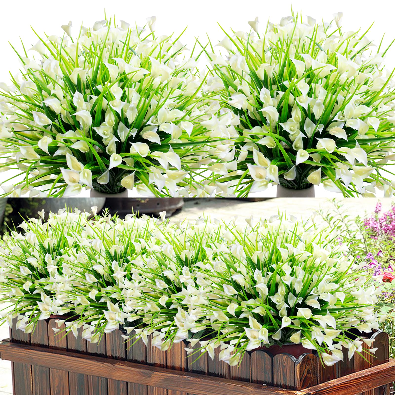 Amazon.com: LUZOGA 12 Bunches Calla Lily Outdoors Artificial Flowers ...
