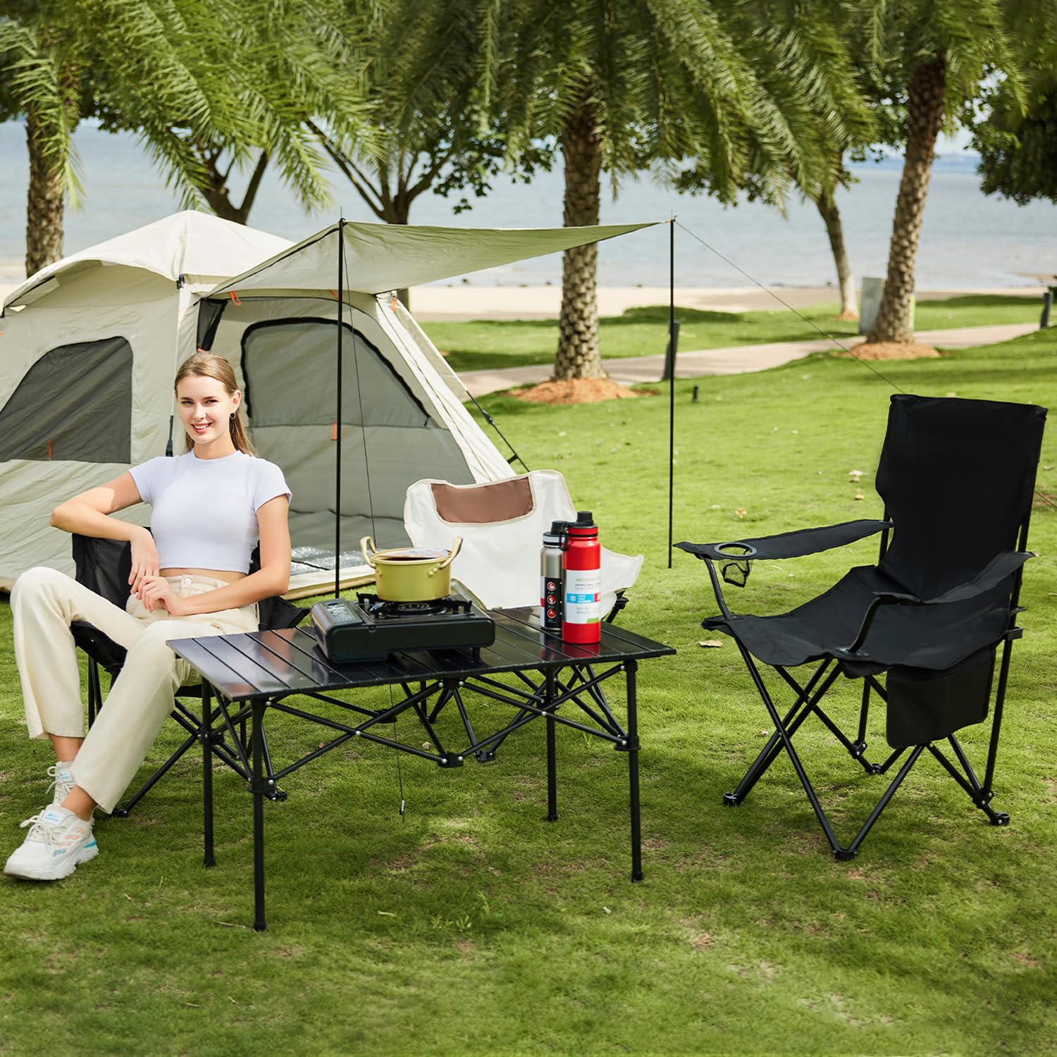 Damei century Camping Chairs, Extra Large Portable Camping Chairs Enjoy ...