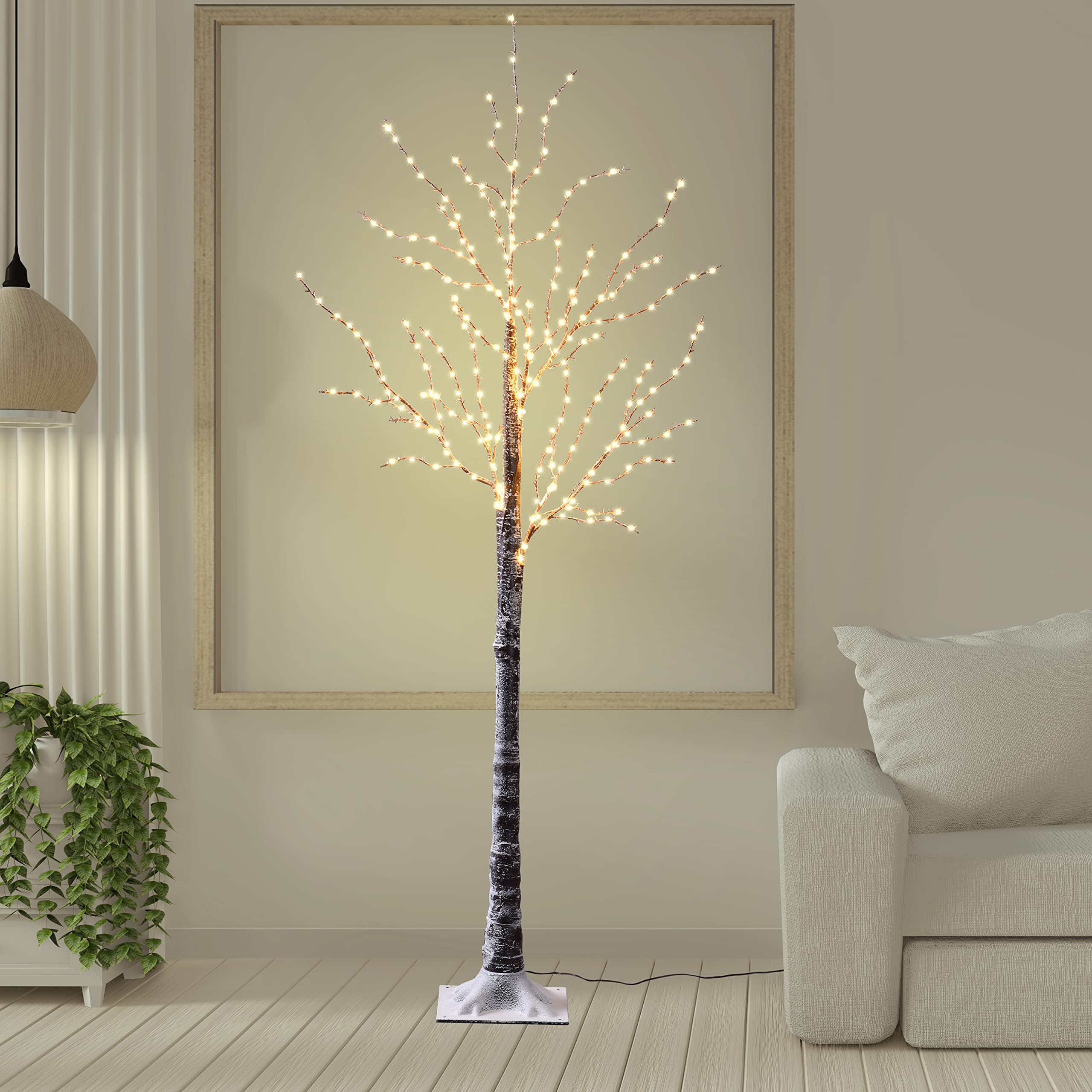 Amazon.com : GiValue Artificial Lighted Tree Birch Tree with 240 LED ...