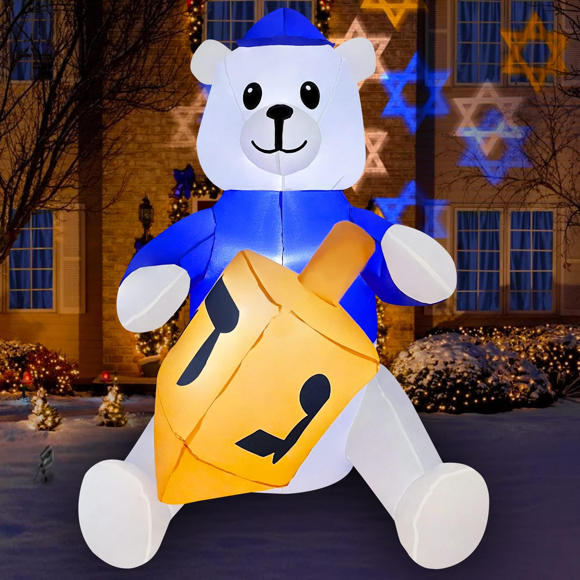 Amazon.com: TURNMEON 6 Ft Height Hanukkah Inflatables Decorations Bear ...
