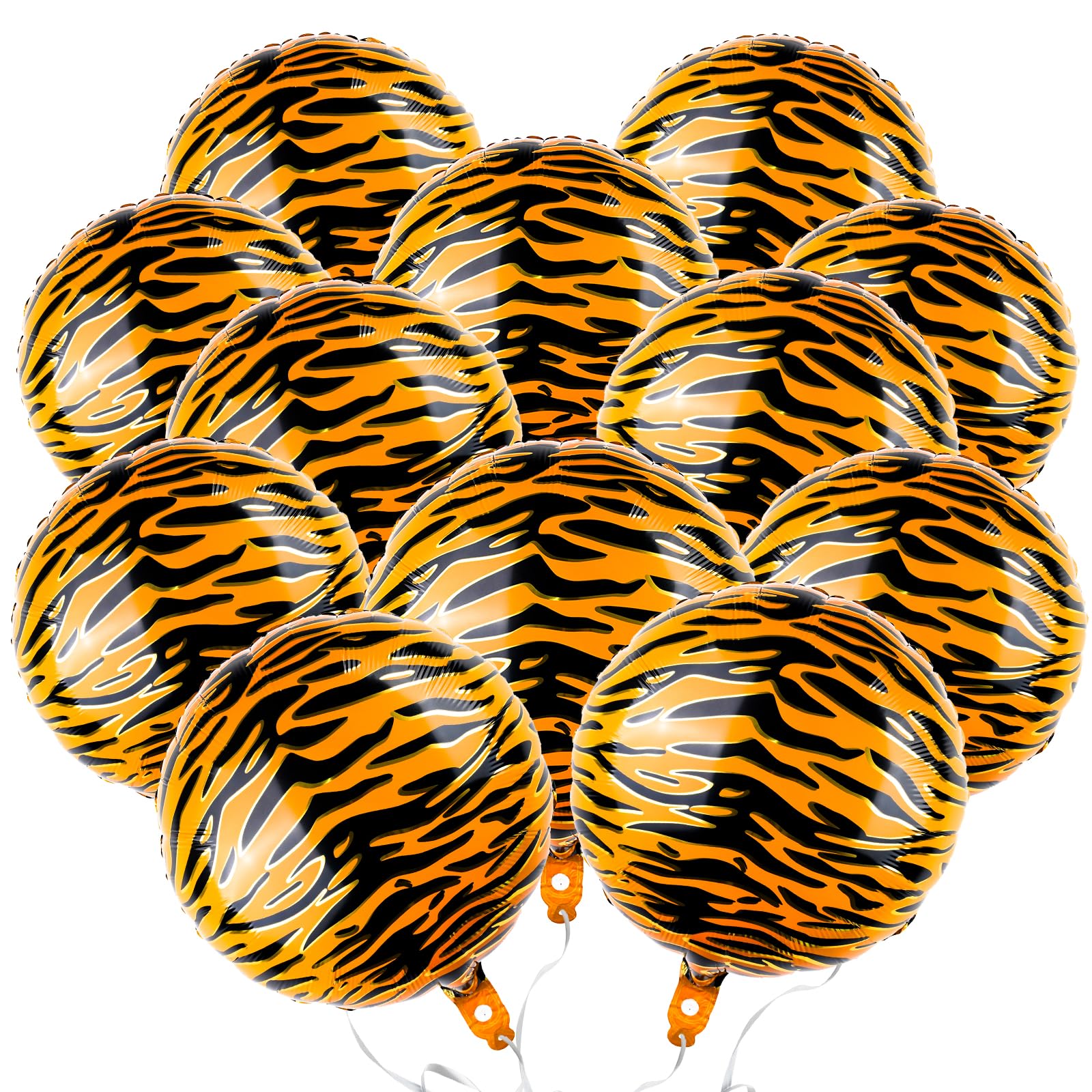 Amazon.com: 12 Pcs 18 inch Tiger Print Aluminum Foil Balloons Animal ...