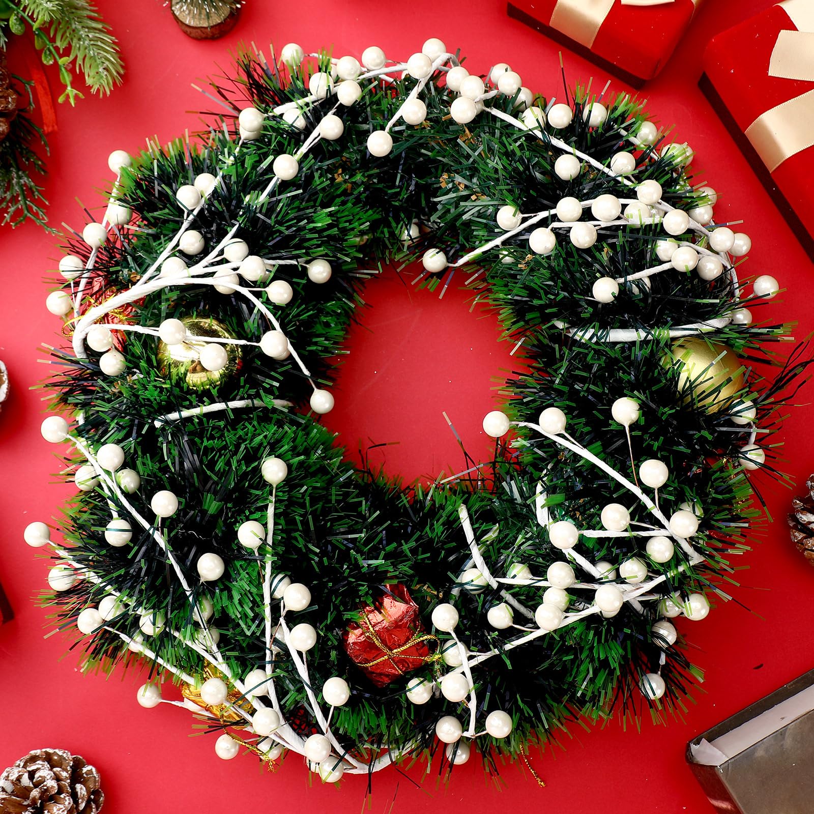48 Wreath Winter White Pearl Berry Floral Sprays - Holiday Florals ...