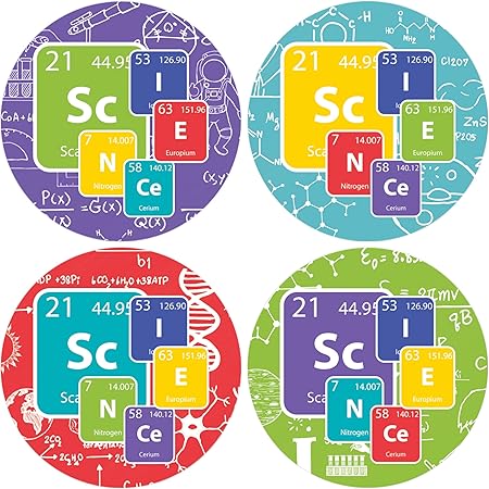 Amazon.com: Science Birthday Party Favor Stickers - 1.75 in - 100 ...