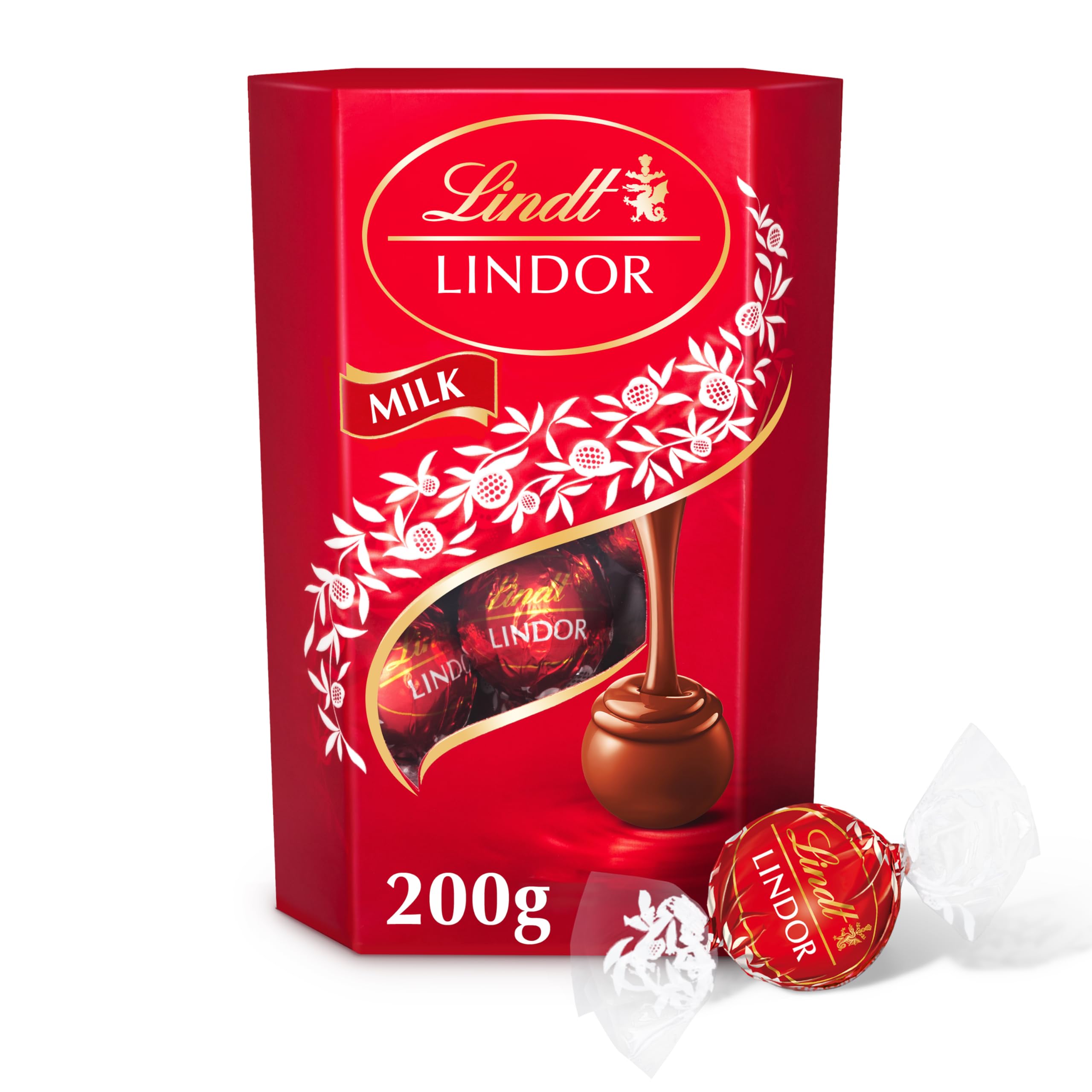 Lindt Lindor Milk Chocolate Truffles Box - Approx 16 balls, 200g ...