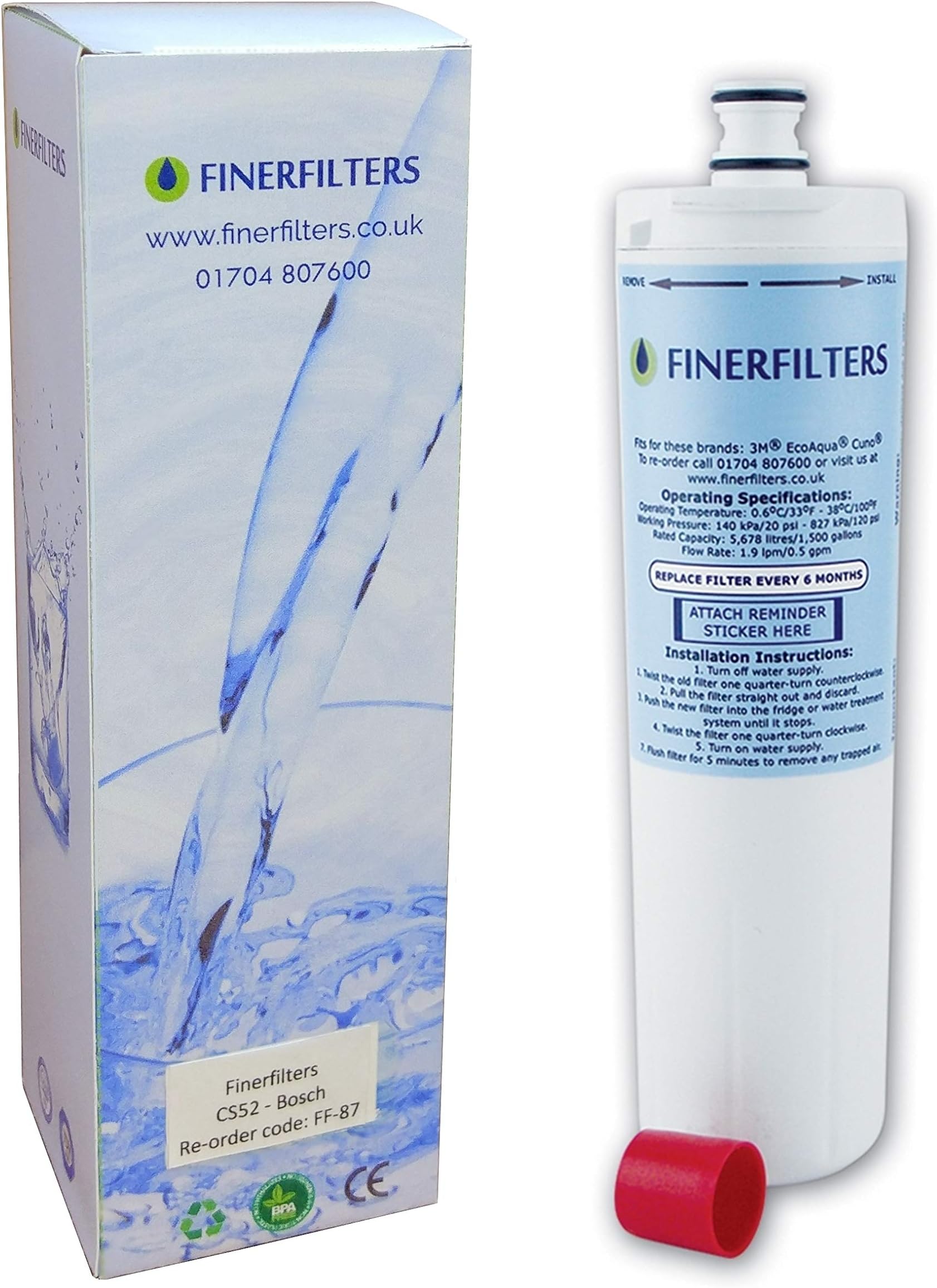 2 x Finerfilters Compatible Abode Water Filter Cartridge (AT2002 ...