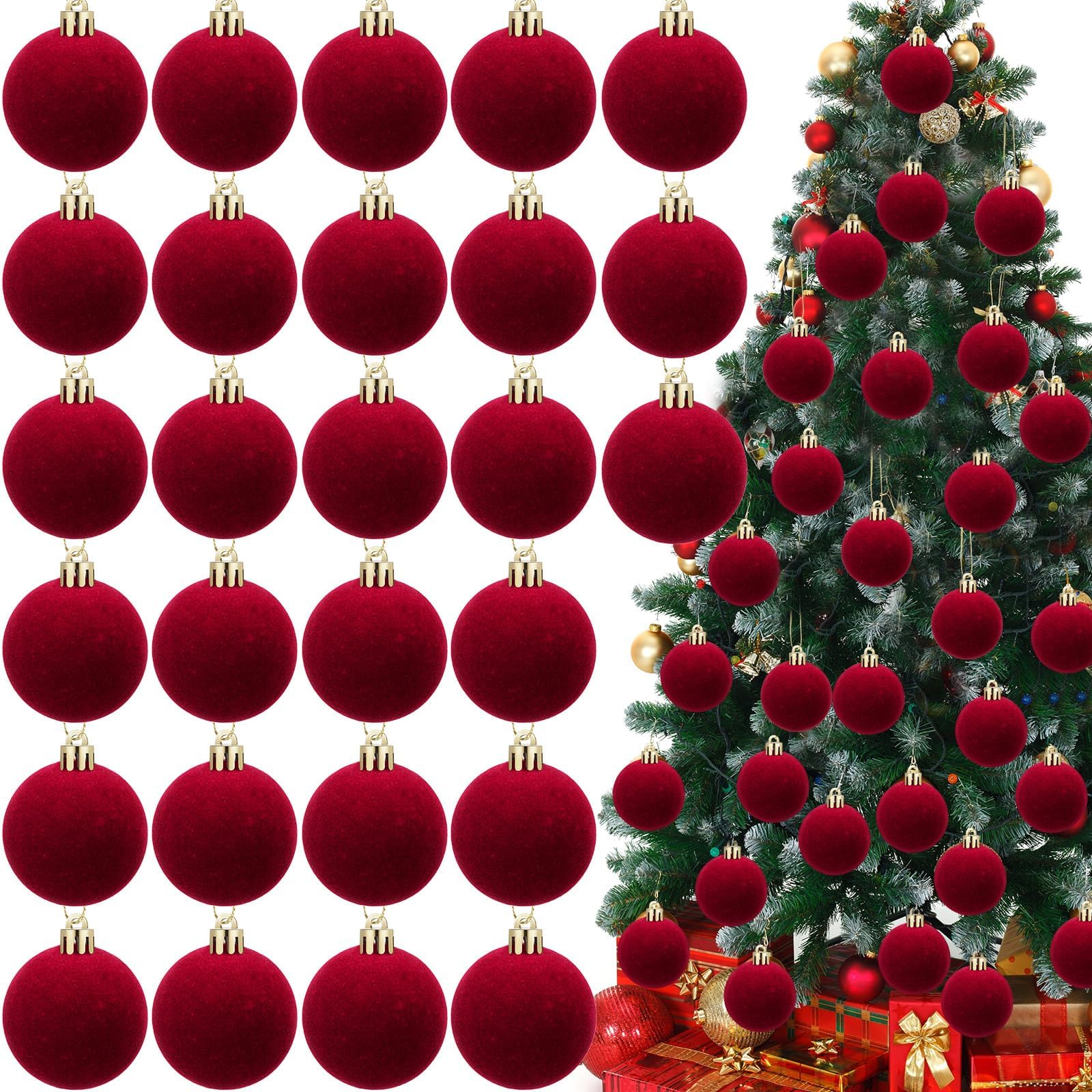 CRAVIN Bolas de Navidad | Bolas de Adornos navideños Rojos y Blancos ...