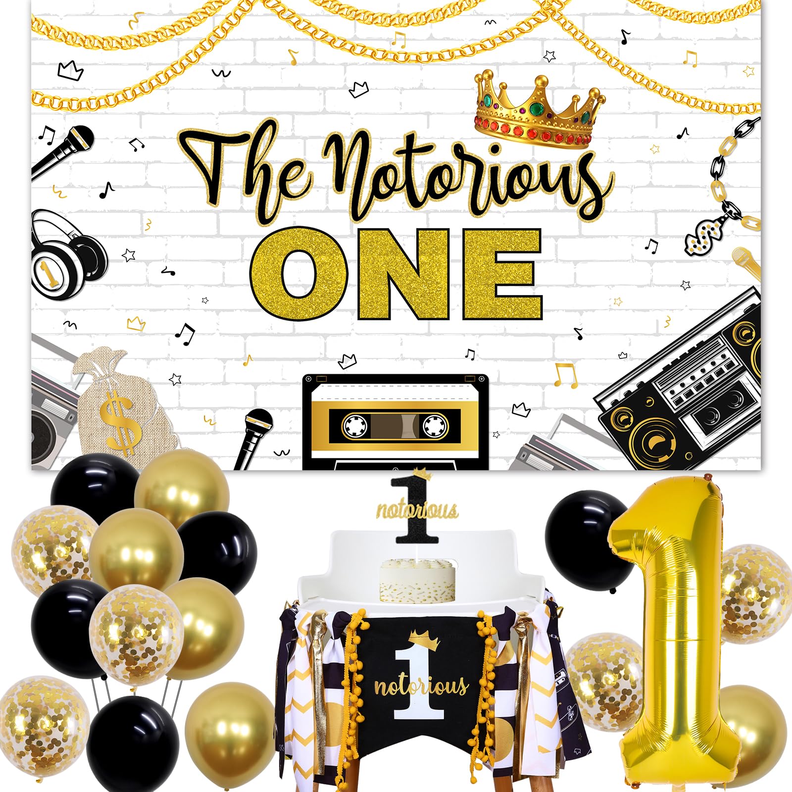 Amazon.com: Cheereveal The Notorious Big One Birthday Decorations, Hip ...