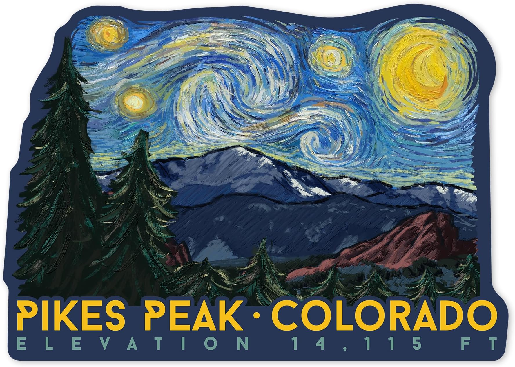 Amazon.com - Round Pikes Peak 14,114 ft Sticker (rv Travel Hike Climb ...