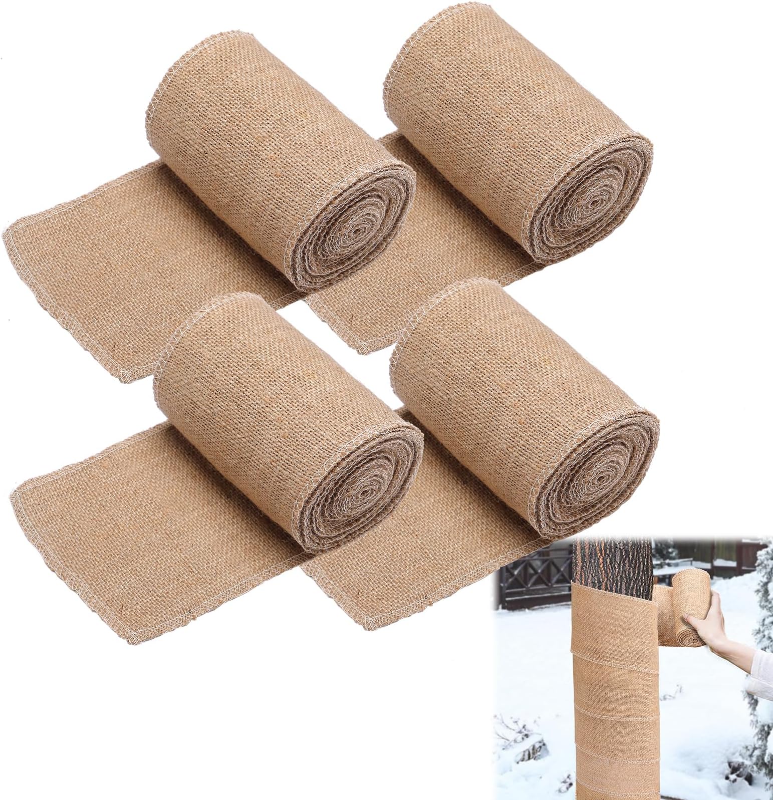 Amazon.com : Medoore 4 Rolls Natural Burlap Tree Protector Wraps Plants ...