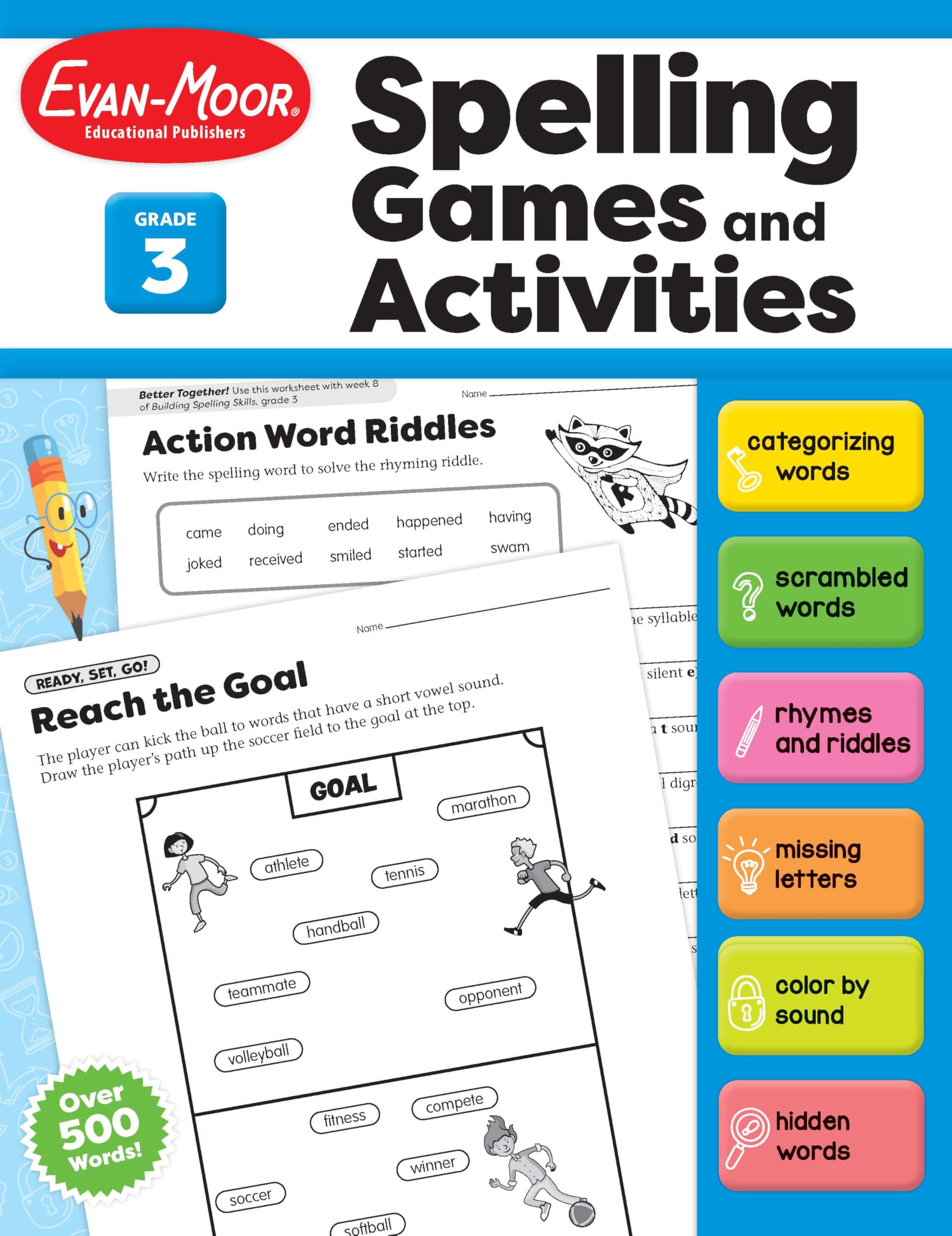 Amazon.com: Evan-Moor Spelling Games and Activities, Grade 3 ...