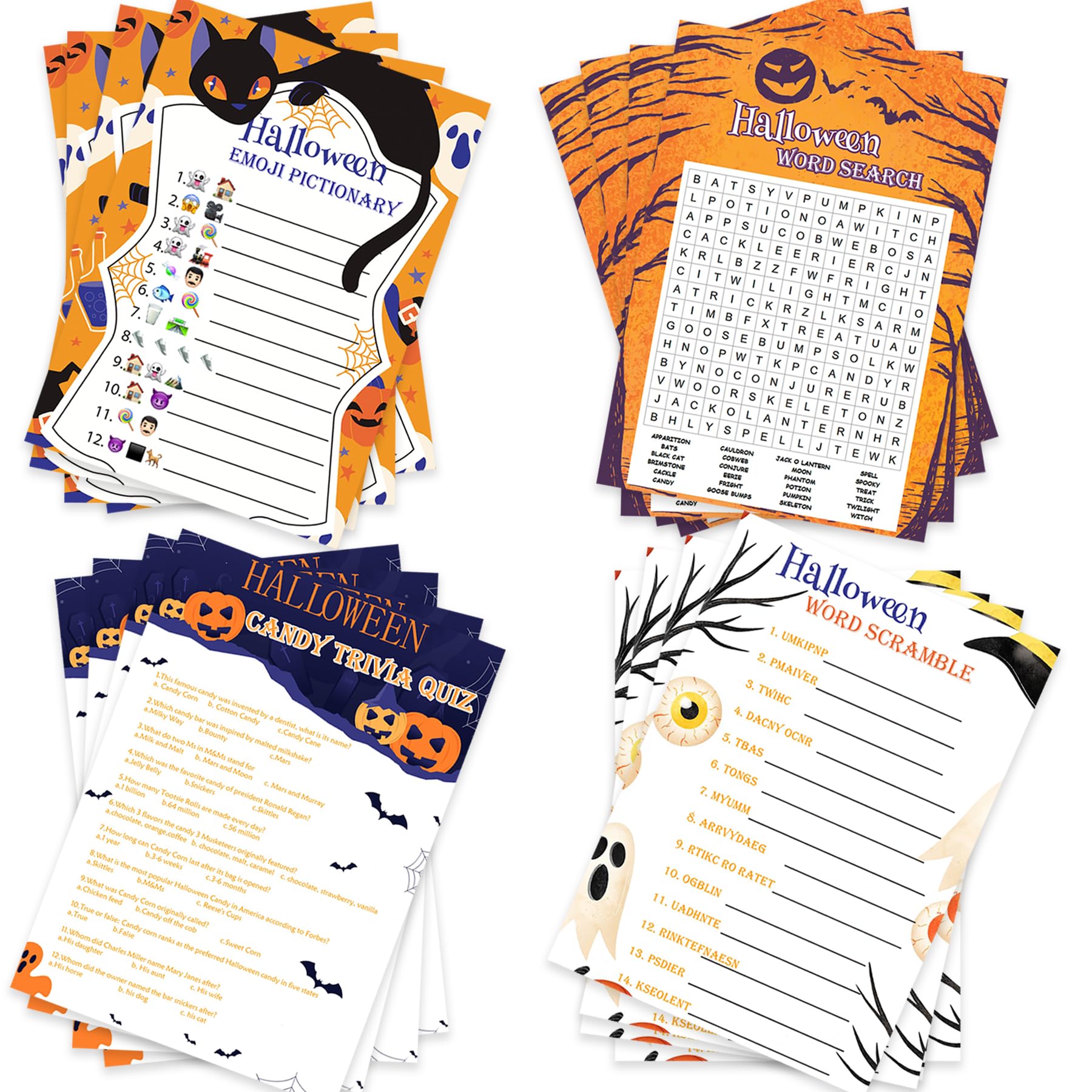Amazon.com: Ayhuhra Halloween Party Games 129pcs Halloween Card Games ...