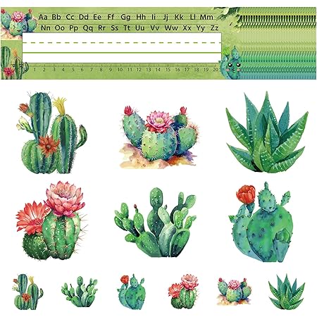 Amazon.com: 240 Pcs Cactus Cut-Outs Nameplates Stickers Cactus Accents ...