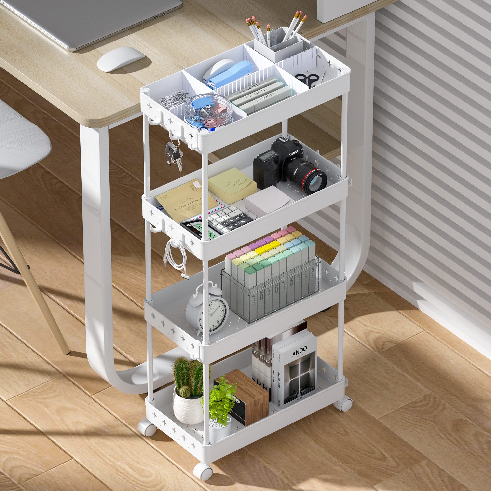 Snapklik.com : KINGRACK 4 Tier Rolling Utility Storage Cart