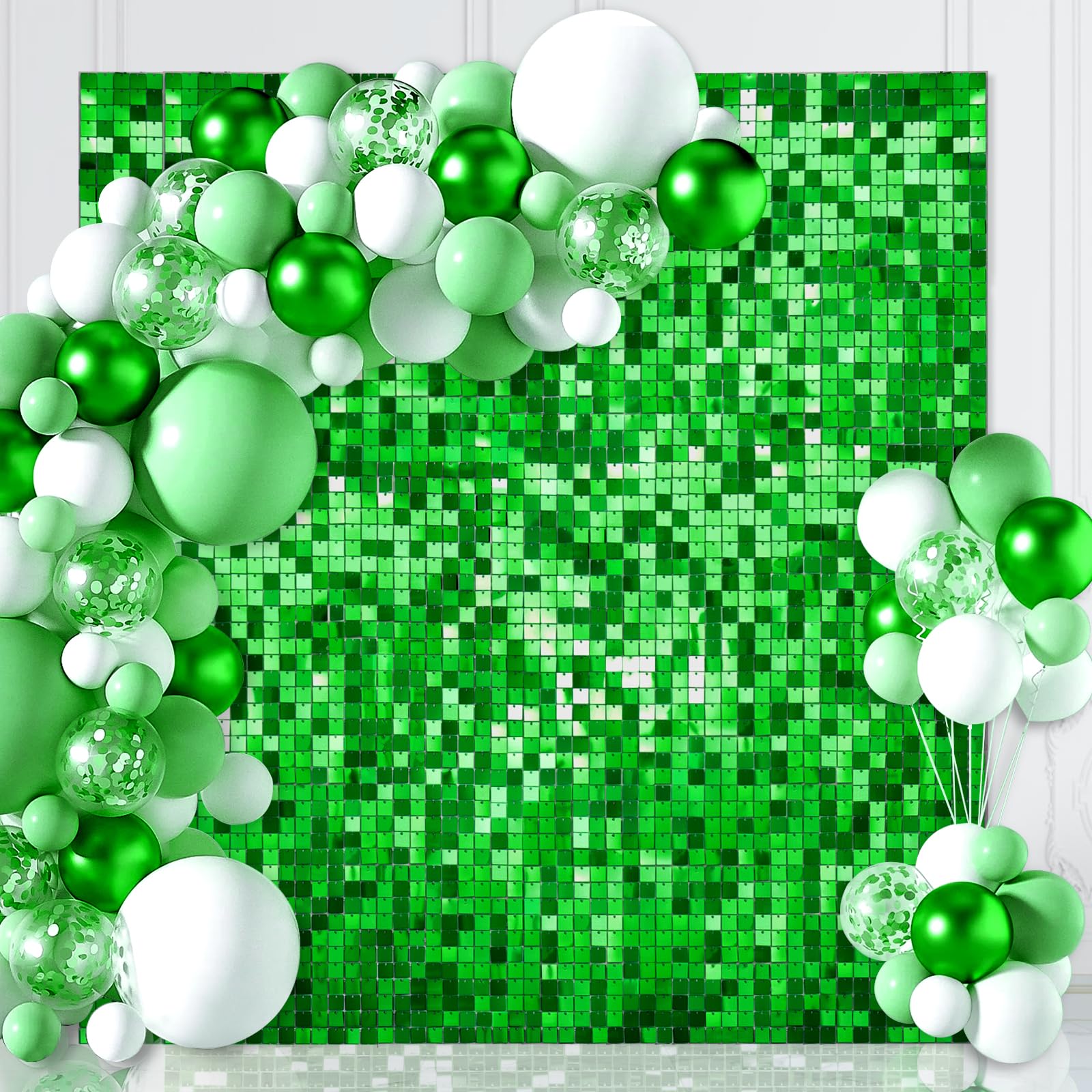Amazon.com : Green Glitter Backdrop 6ftx6ft Green Shimmer Wall Backdrop ...