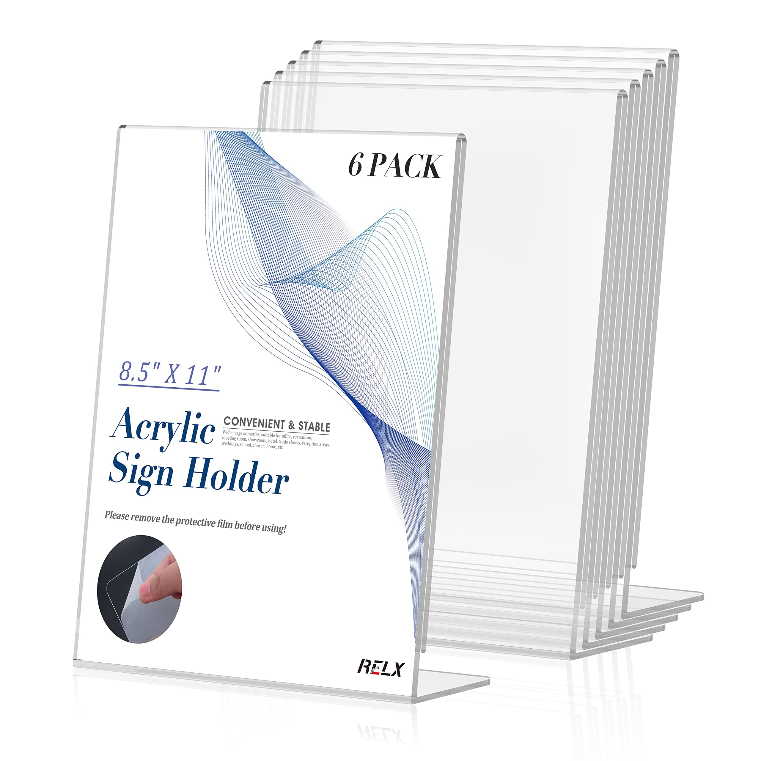 Buy Acrylic Sign Holder 8.5 x 11, Relx Plastic Frame Flyer Holder ...