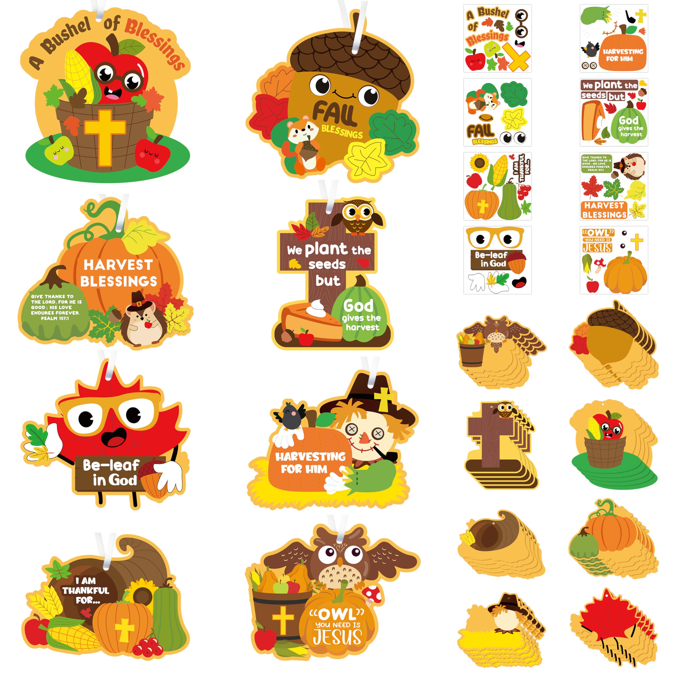 Amazon.com: Fall Religious Sunday School Crafts for Kids - 40Set Autumn ...