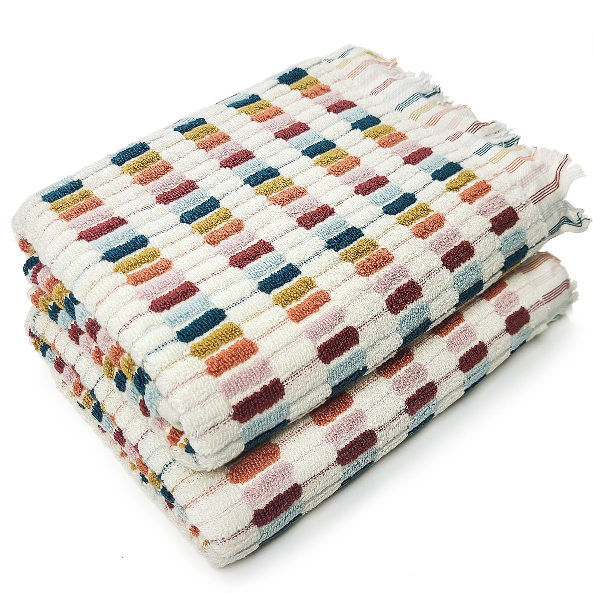 Amazon.com: Beachland Shaggy Ribbed Bath Towels 2 Piece Set - Elegant ...