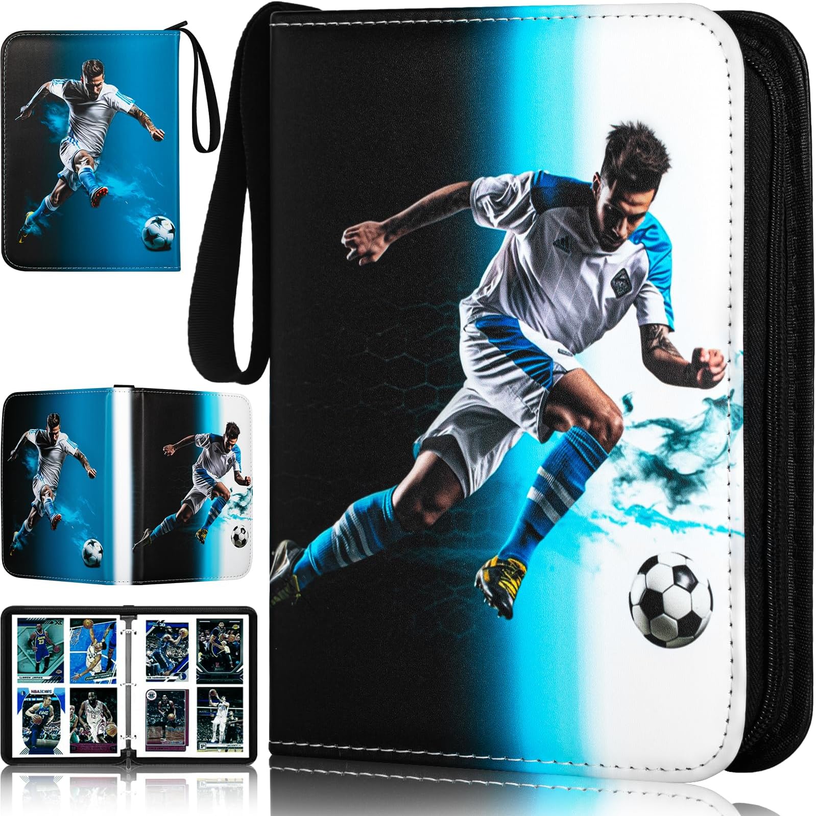 Amazon.com: Soccer Card Binder 440 Pockets, 55 Sleeves Small Soccer ...
