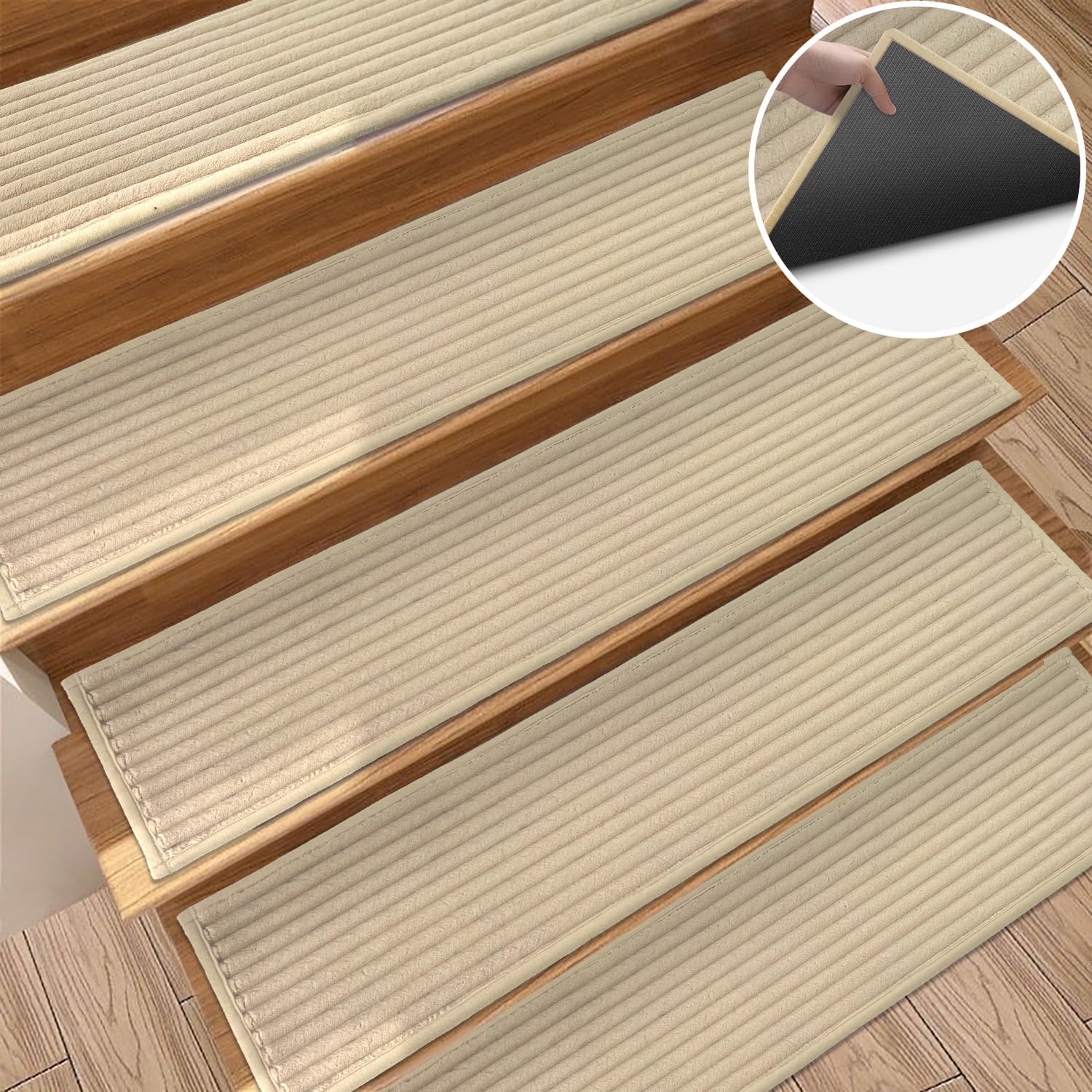 Timgle 8 Pcs Clear Stair Tread Carpet Protector Non Slip Carpet ...