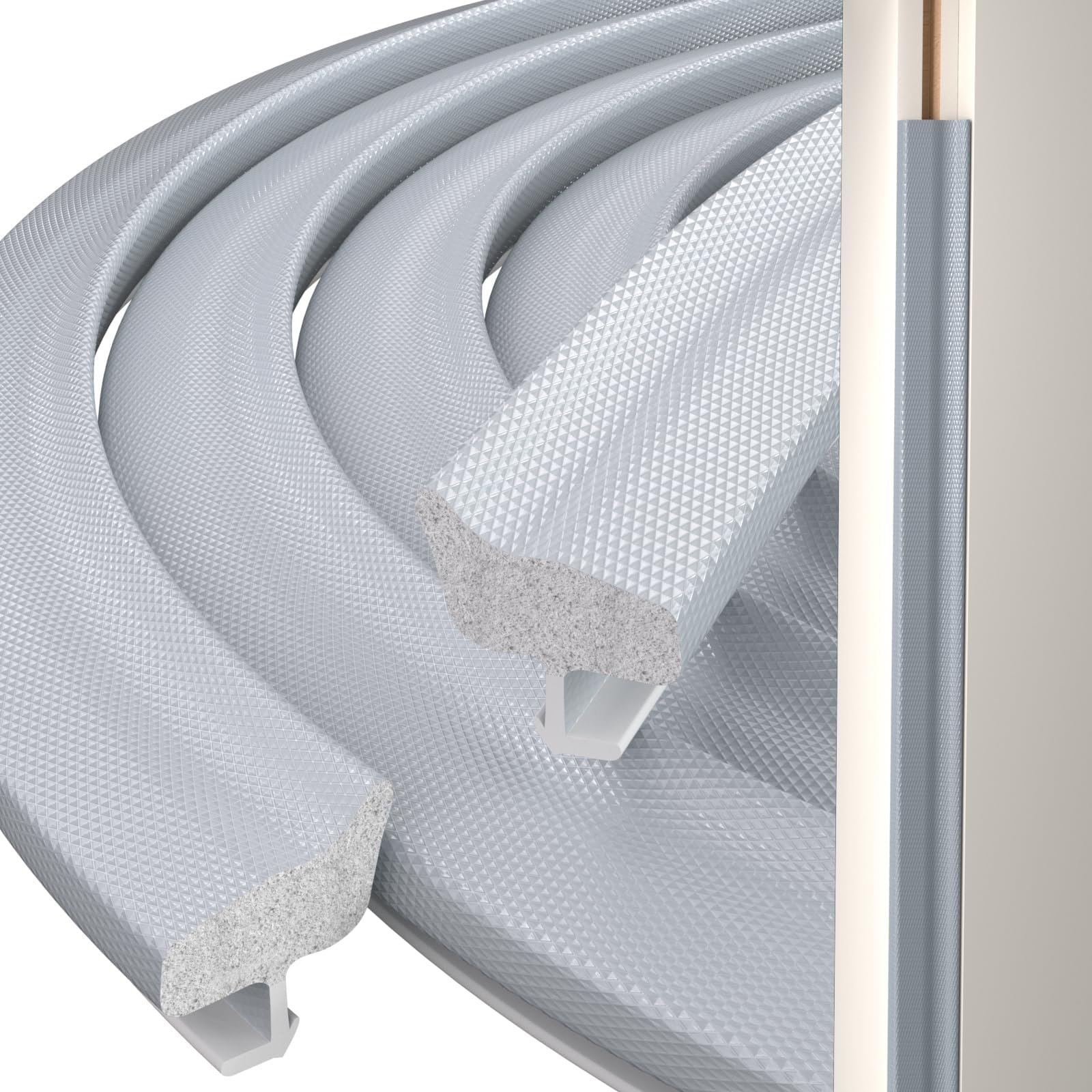 Bulb Type Weatherstripping for Door and Windows, Gray, 1/4" Dia., 3/16 ...