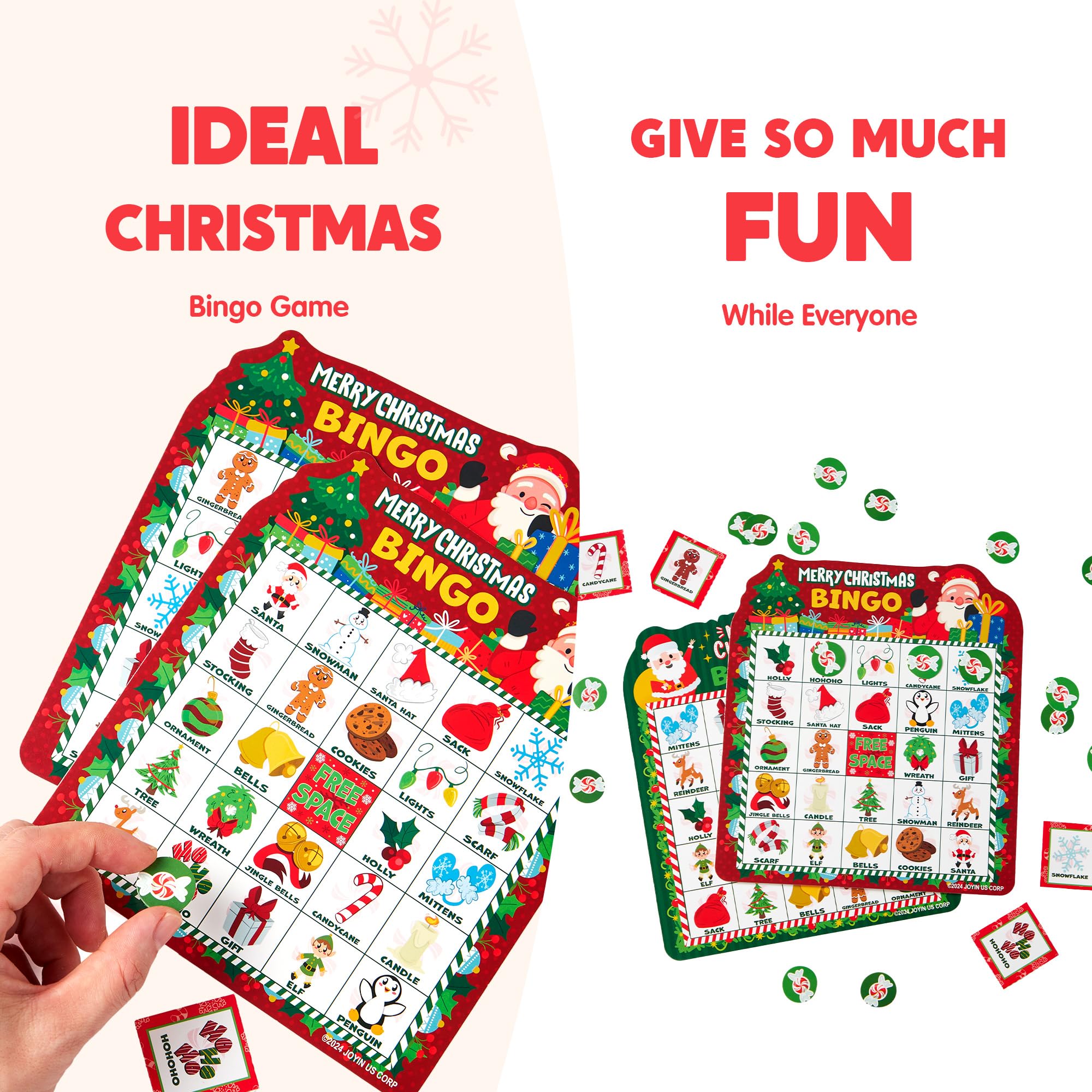 Christmas Bingo Game For 30 Players - Reusable Holiday Party Game For ...