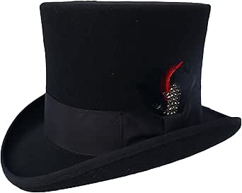 Elegant Men's Black Top Hat - 100% Wool at Amazon Women’s Clothing store