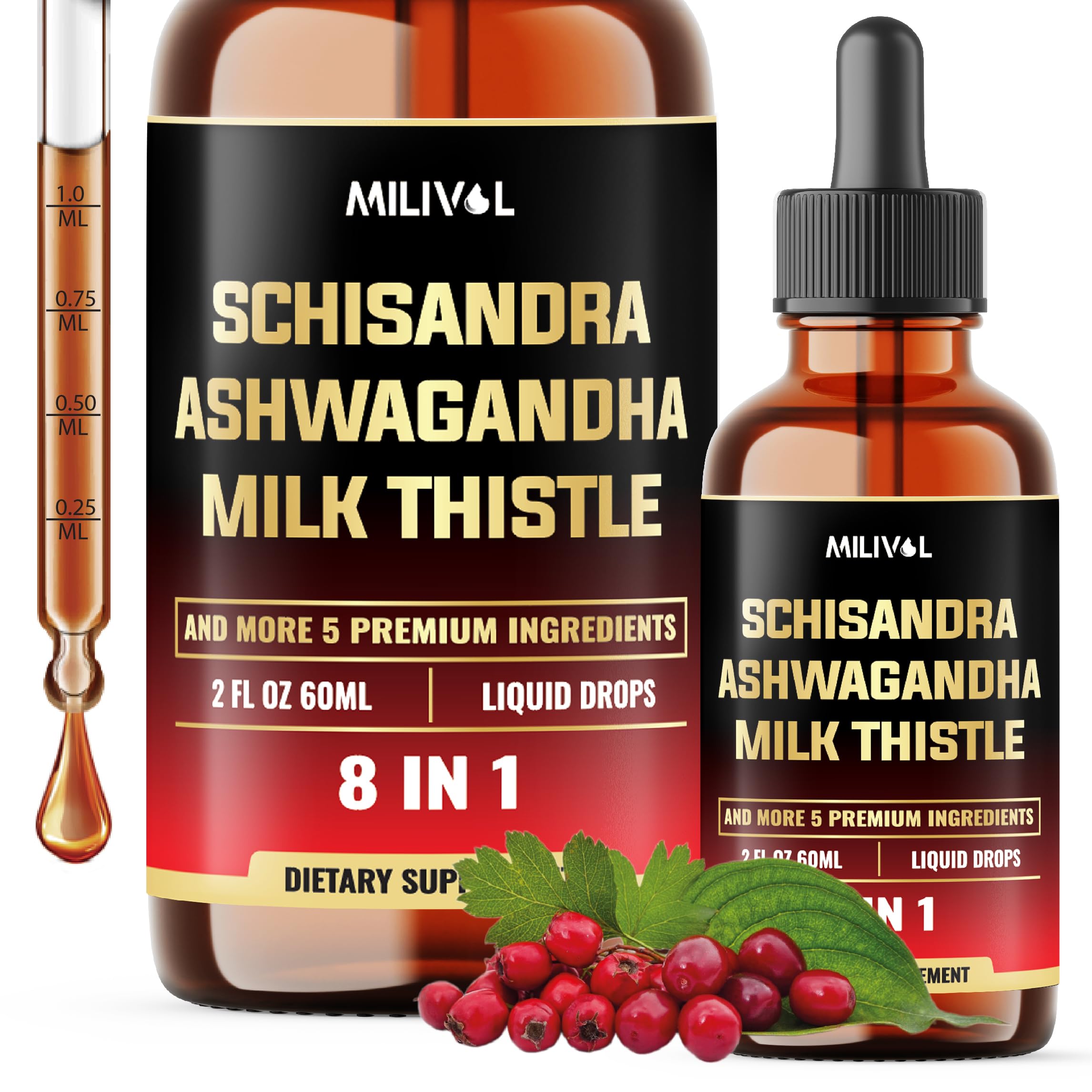 Amazon.com: MILIVOL 8in1 Liquid Schisandra Supplement - Schisandra ...