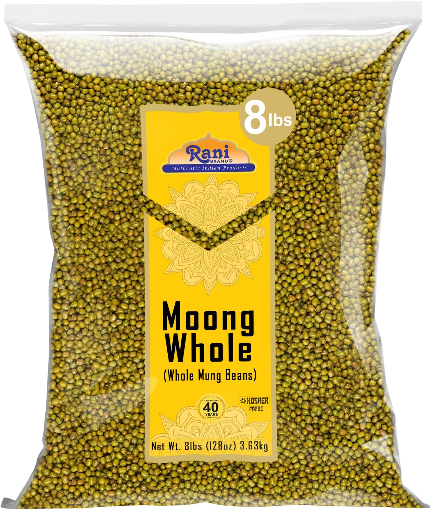 Amazon.com : Jiva Organics Organic Mung Beans Whole 4 LB LARGE Bag ...