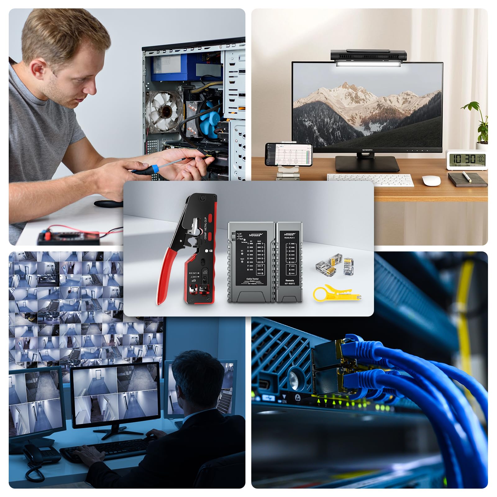 Snapklik.com : NOYAFA Rechargeable Network Cable Tester, RJ45 Crimp ...