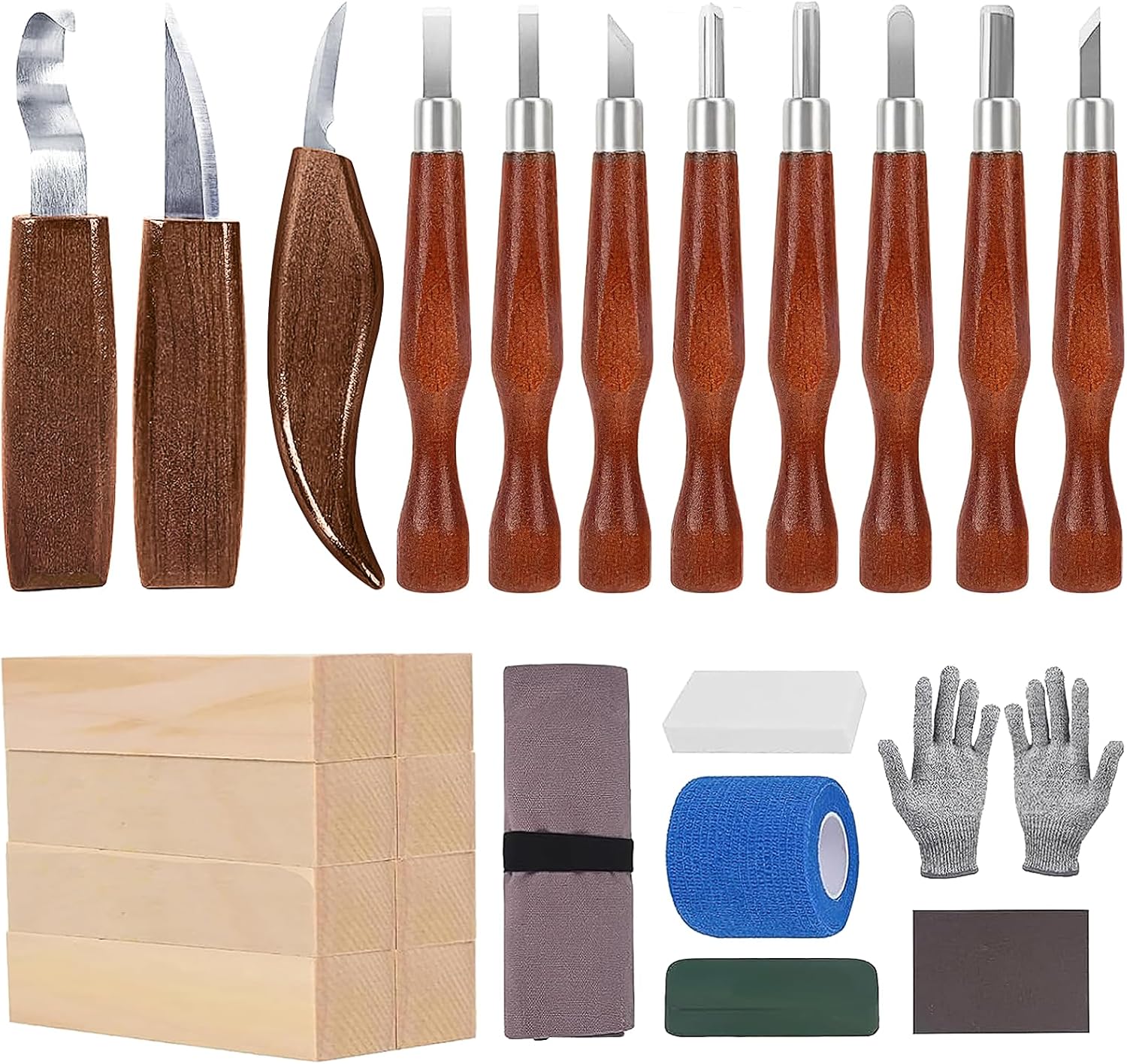 Wood Carving Tools Kit, 30PCS Wood Whittling Kit for Beginners ...