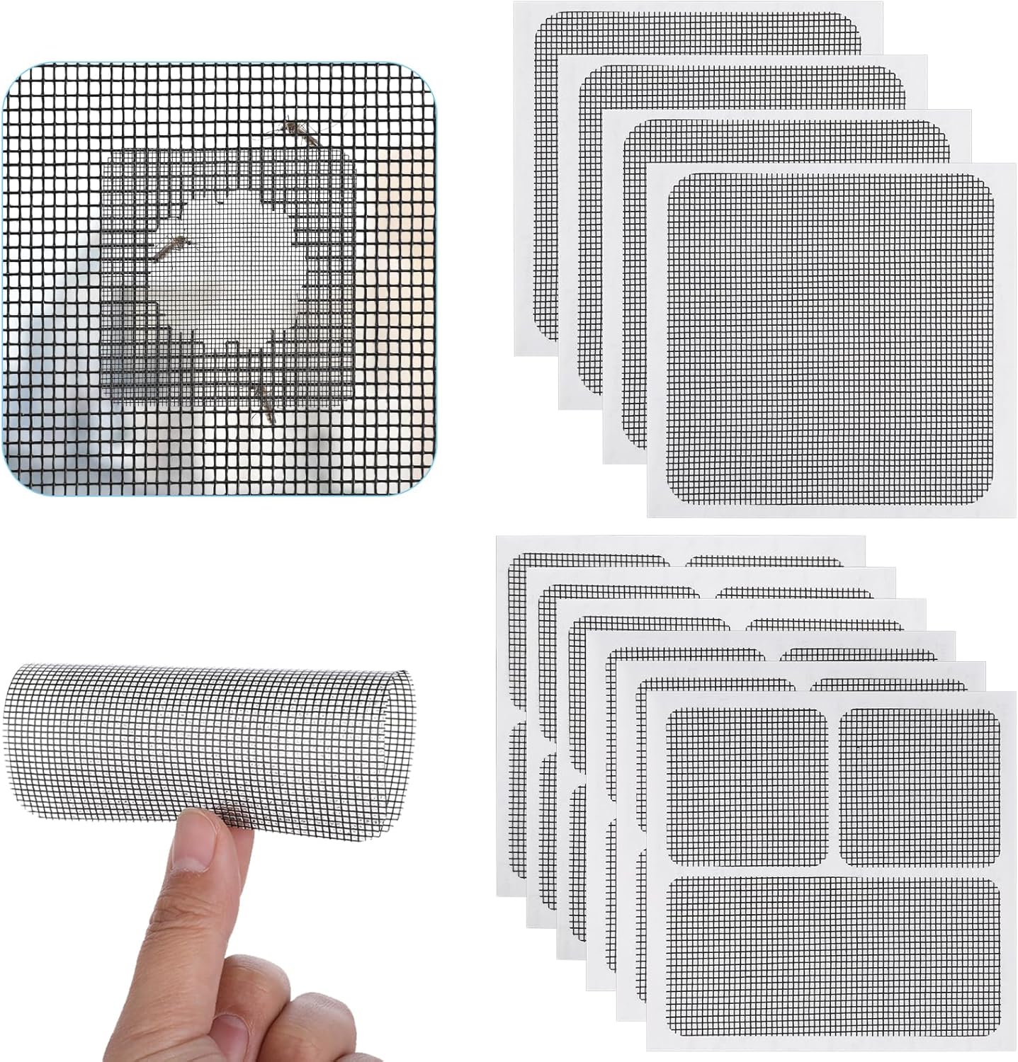 HJZHII Quick Window Screen Patches Repair Kit, 10 Sheets 3 Sizes Screen ...