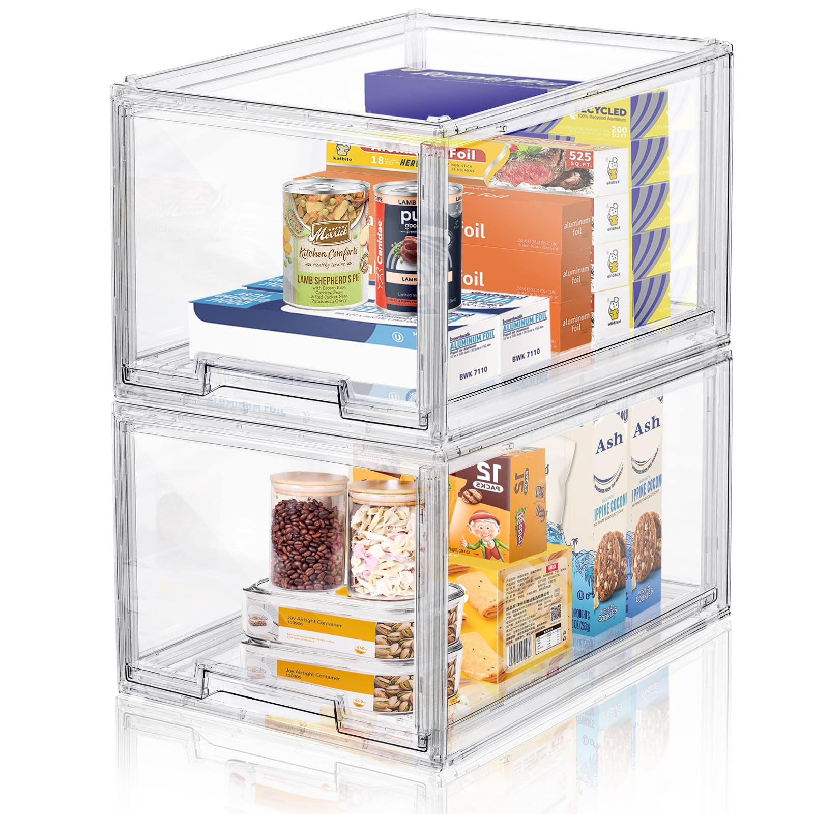 Amazon.com: DILIBRA 2 Packs Plastic Stackable Storage Organizer Bins ...