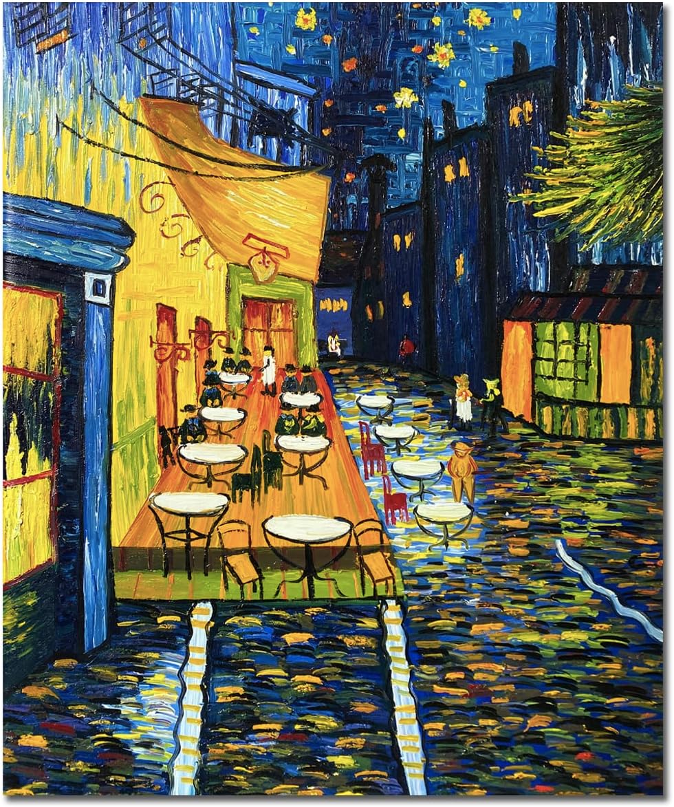 Fokenzary Hand Painted Café Terrace at Night Reproduction of Vincent ...