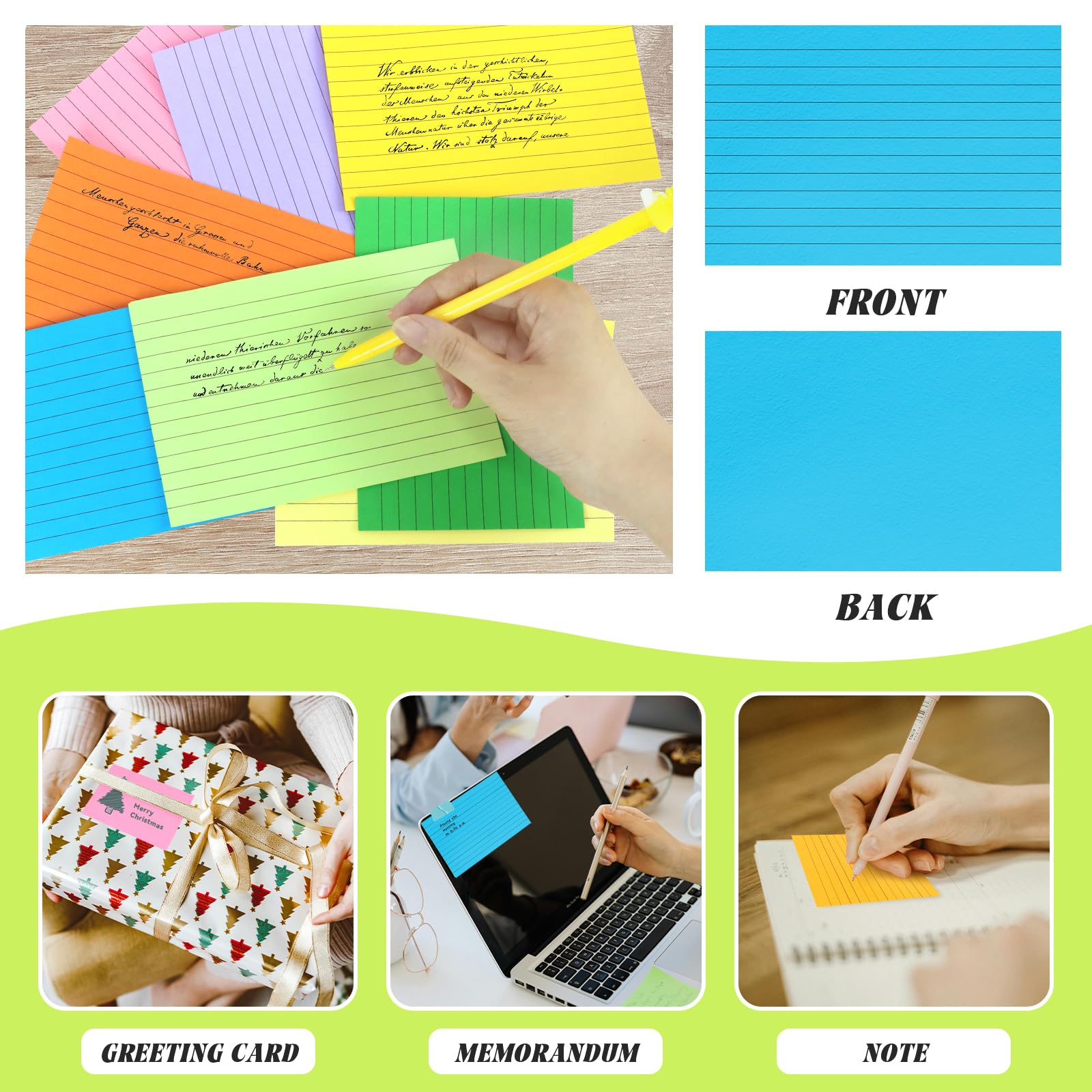 Snapklik.com : 160 PCS Index Card 4 X 6 Inches, Thick Paper Flash Cards ...