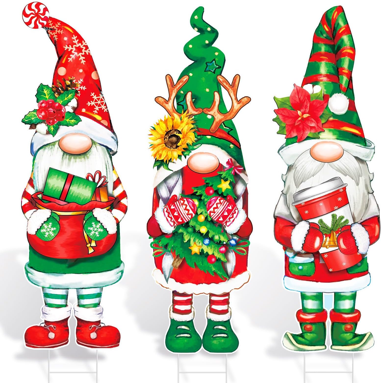 Amazon.com : Huwena 16 Pcs Christmas Gnome Yard Signs Christmas Gnome ...