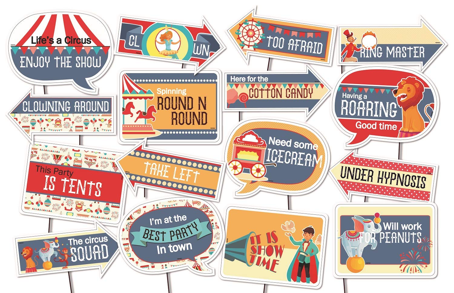 Buy Festiko Circus Photo Booth Props for Kid's/Carnival Circus Party ...